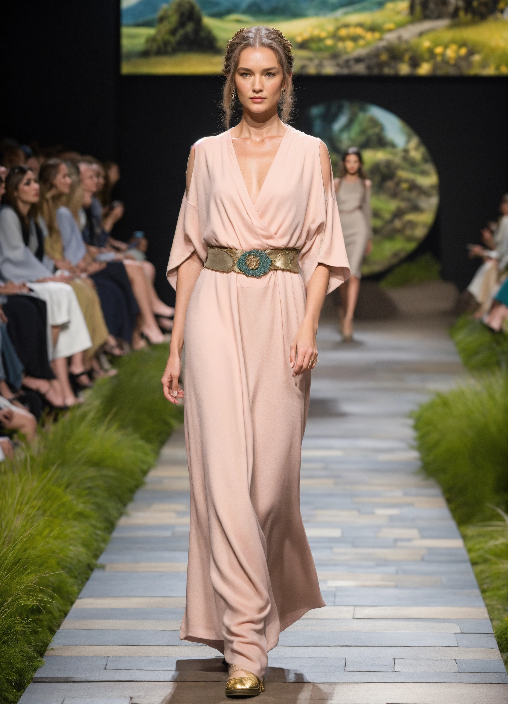 Lexica - 3d realistic photo of female hobbit walking runway during ...