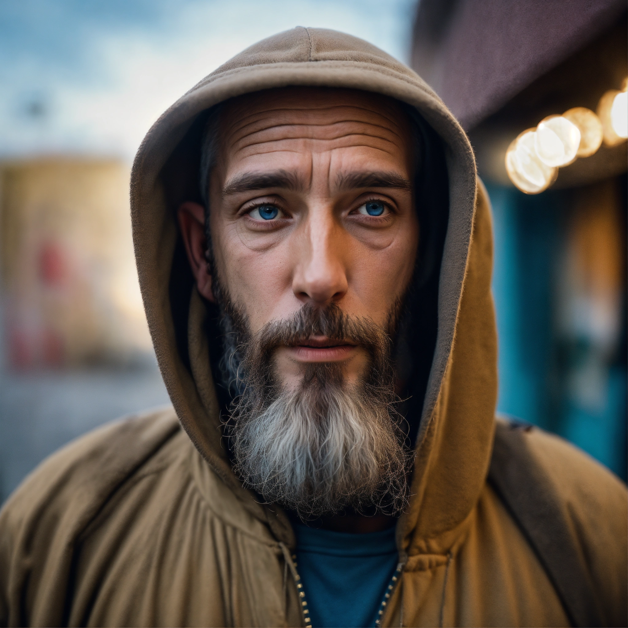 Lexica - A HUGE HOMELESS MAN WITH A HUGE LUMPY BALD HEAD, A TINY GOATEE ...