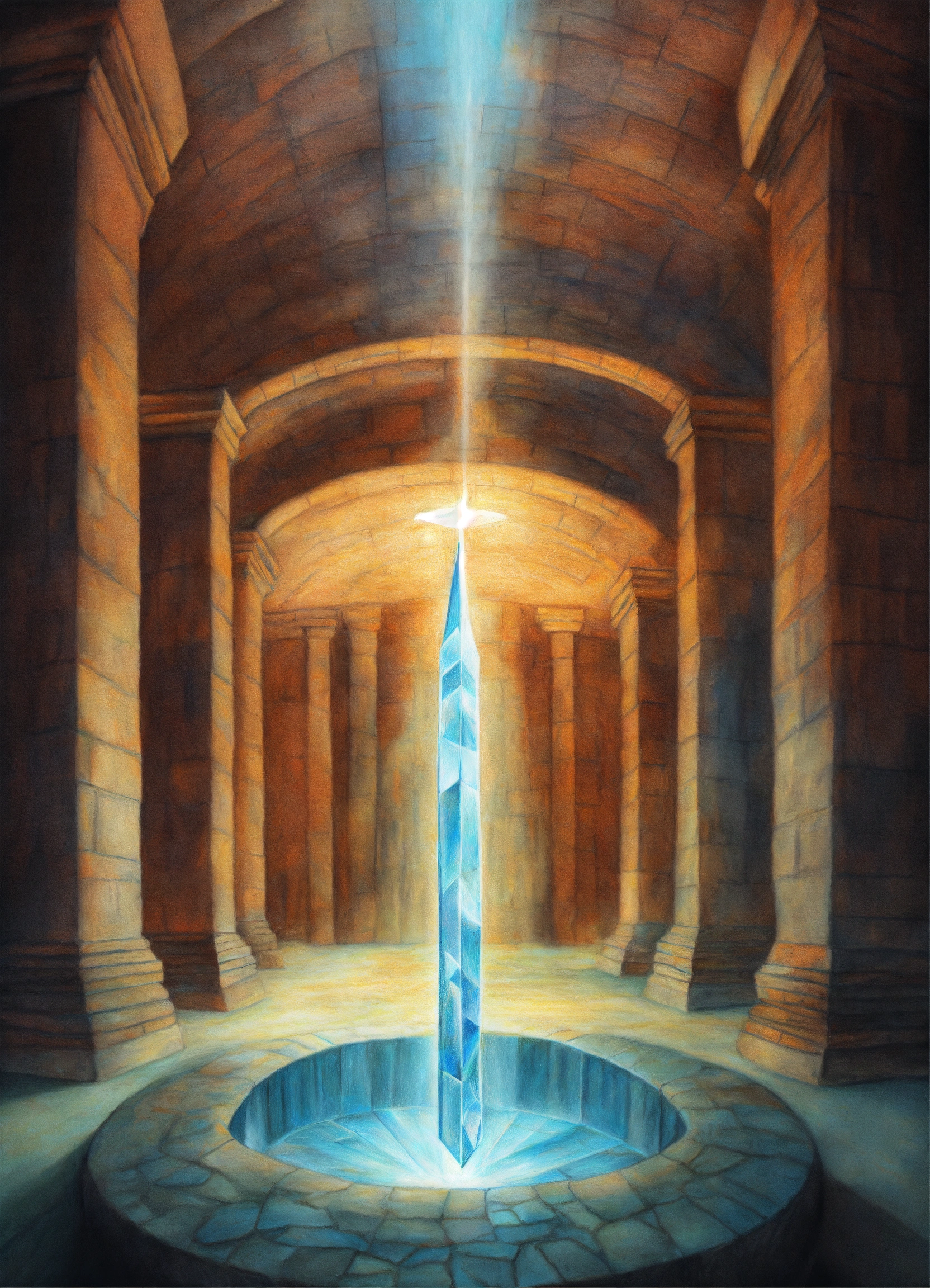 Lexica - Realistic colored pencil illustration of a large underground ...
