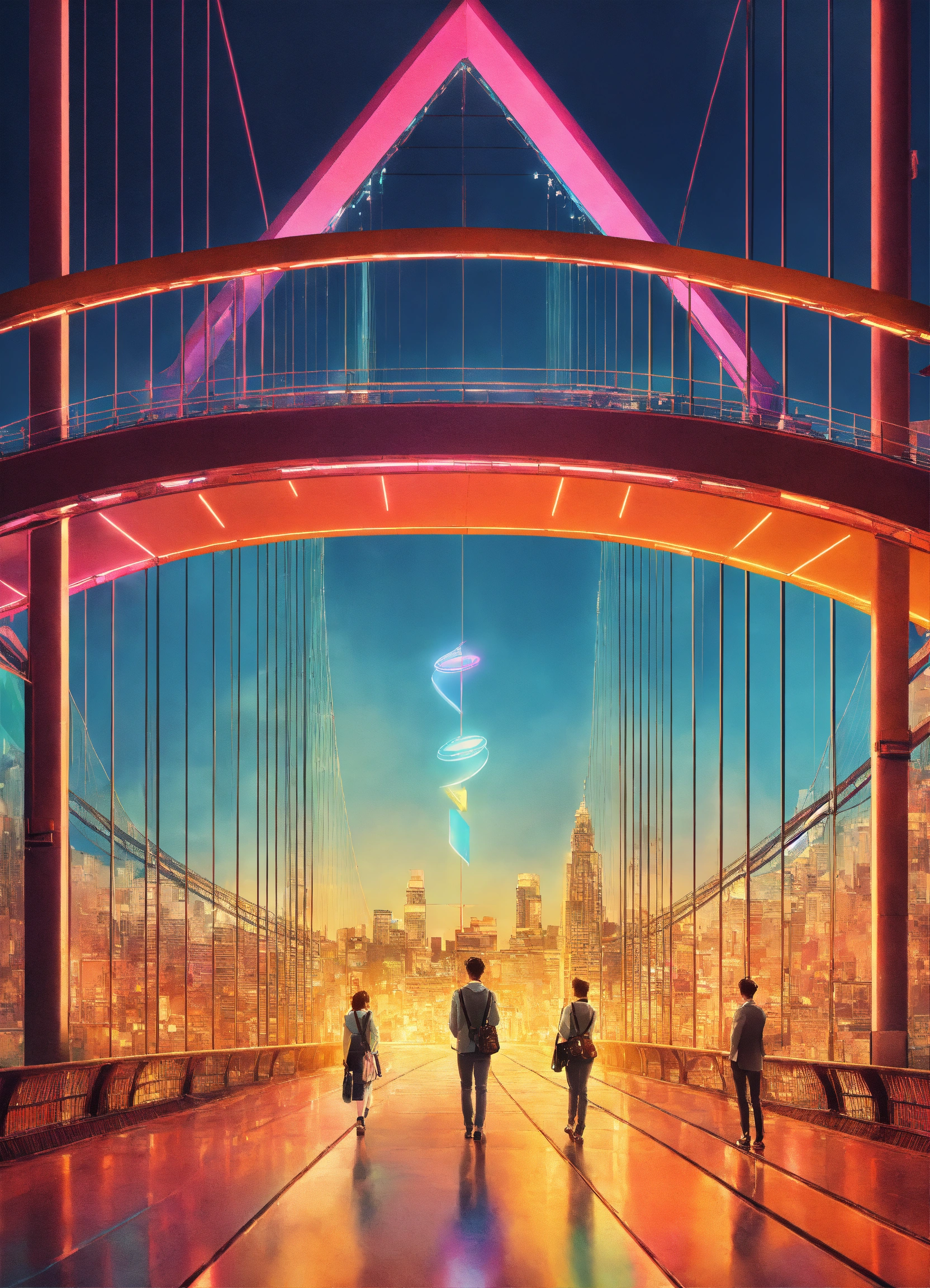 Lexica - Visualize a futuristic bridge, symbolizing connection and ...