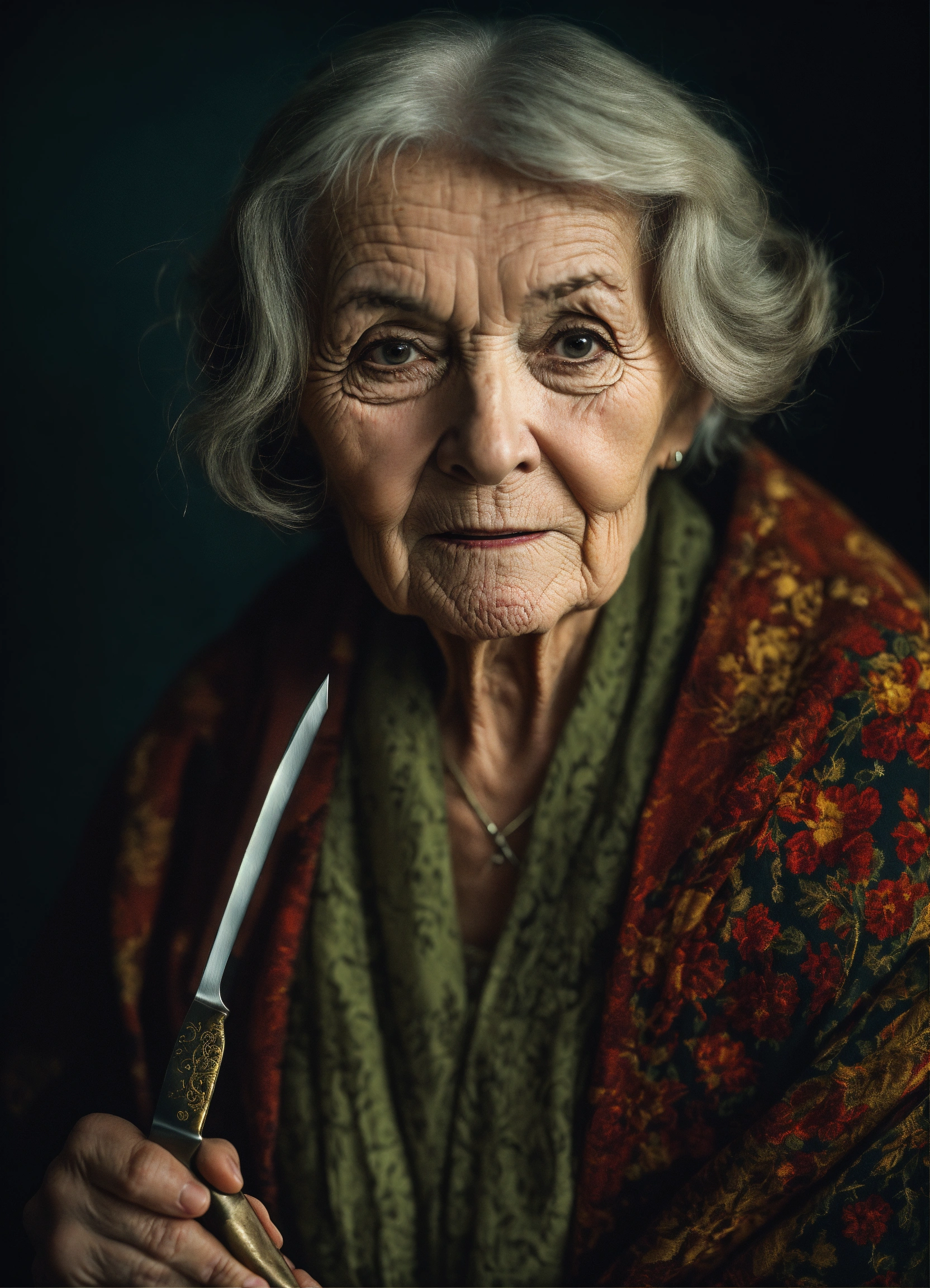 Lexica - An old woman in her 60s of European appearance with a devious ...