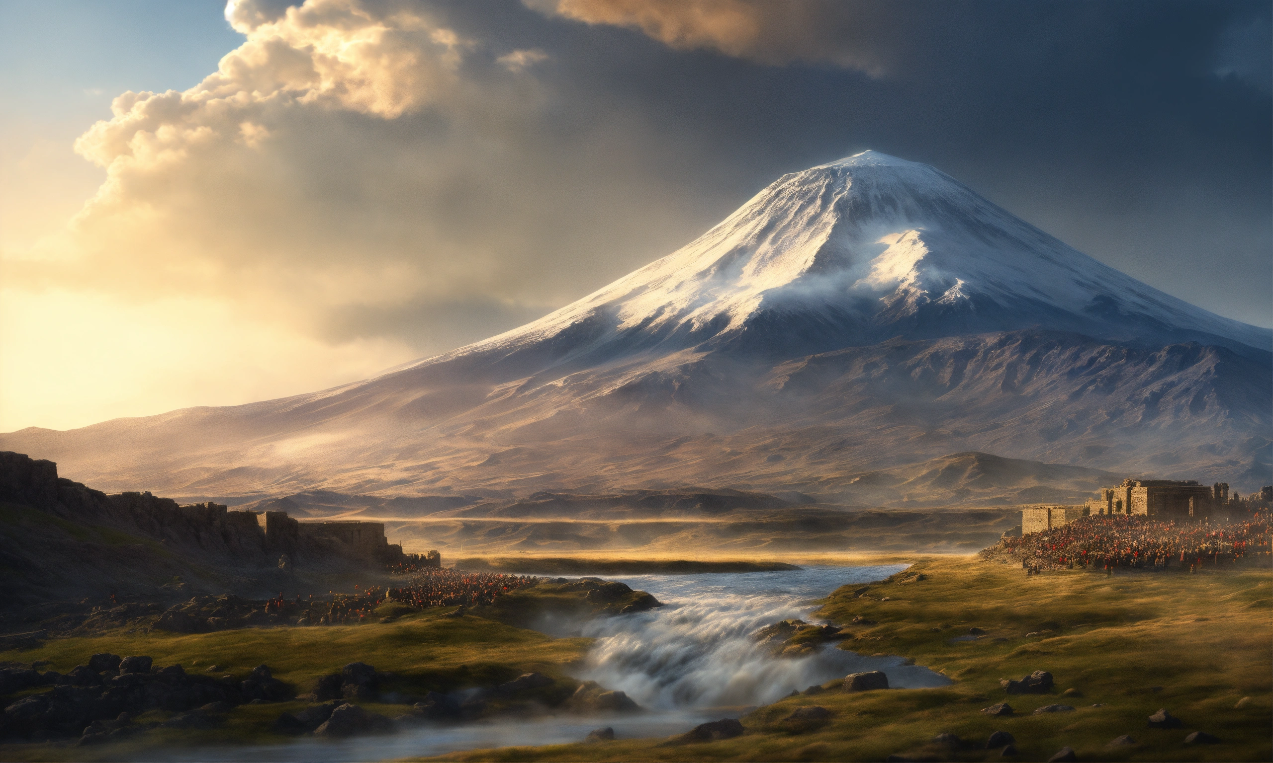Lexica - Mount Ararat, as described in the bible, The flood arrives ...
