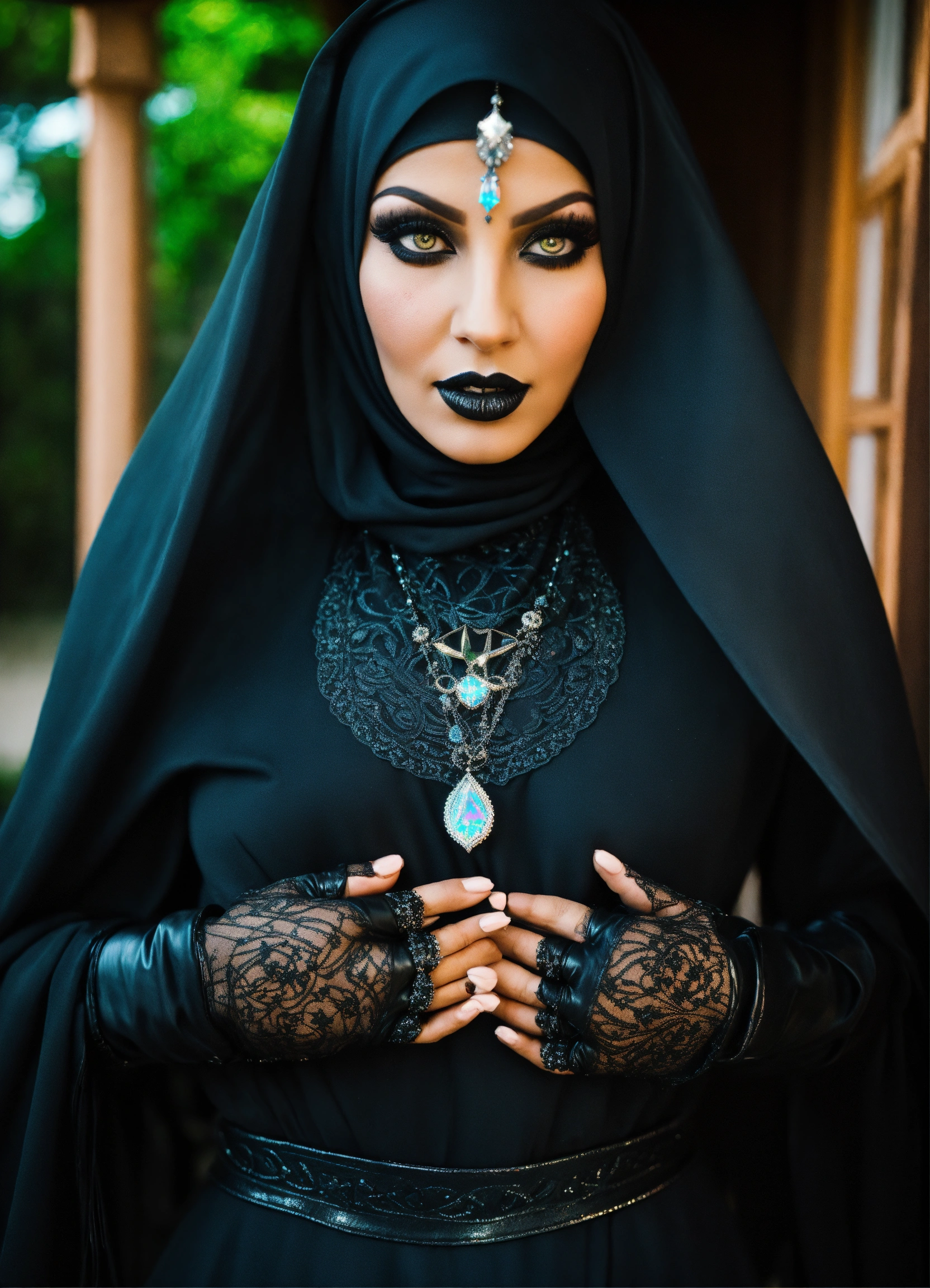 Lexica - Evil occult satanic goth hypnotic Arabian Sorceress with doom gaze eyes, extremely ...