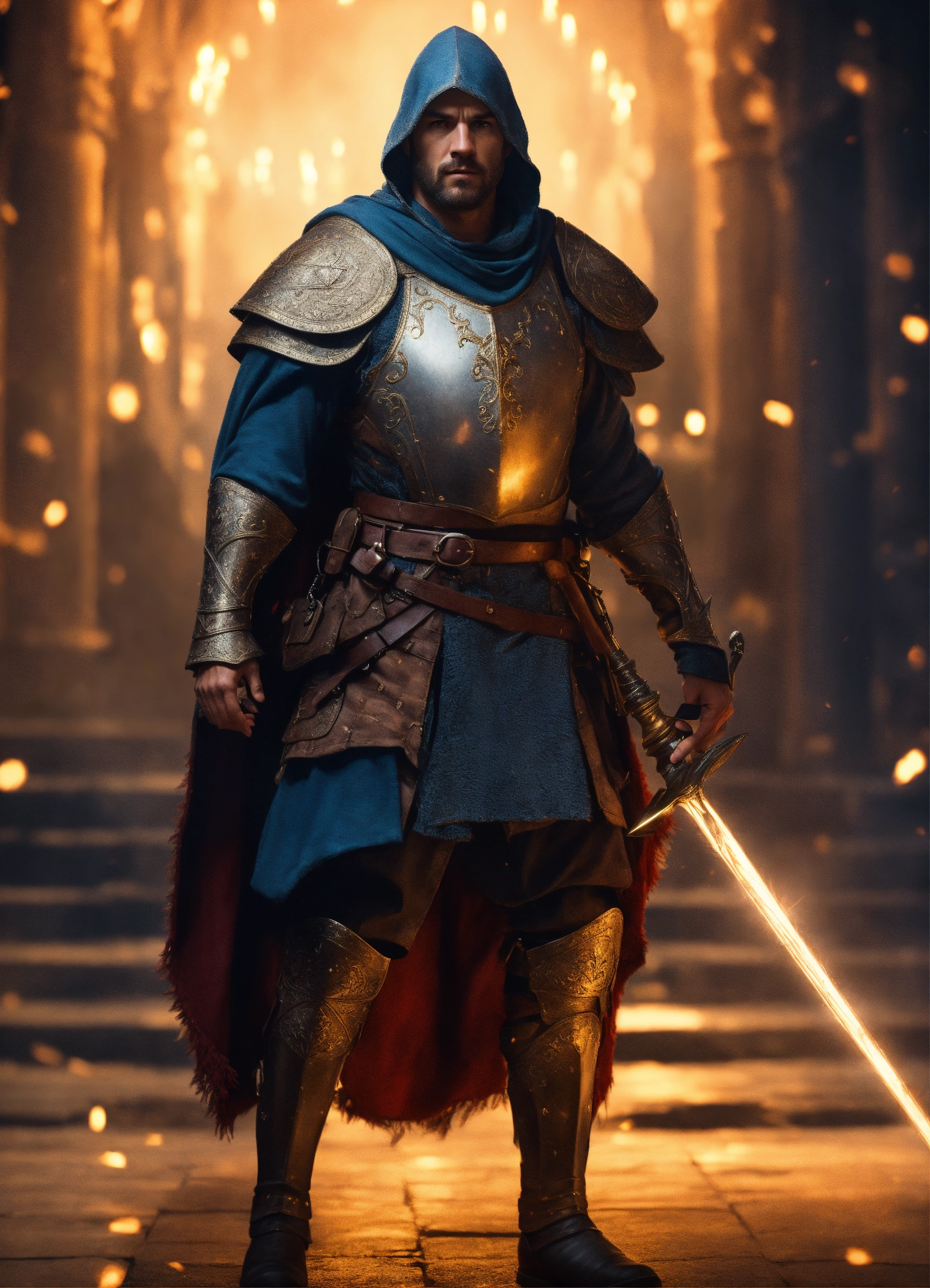 Lexica - A realistic full body portrait of a medieval battle mage ...