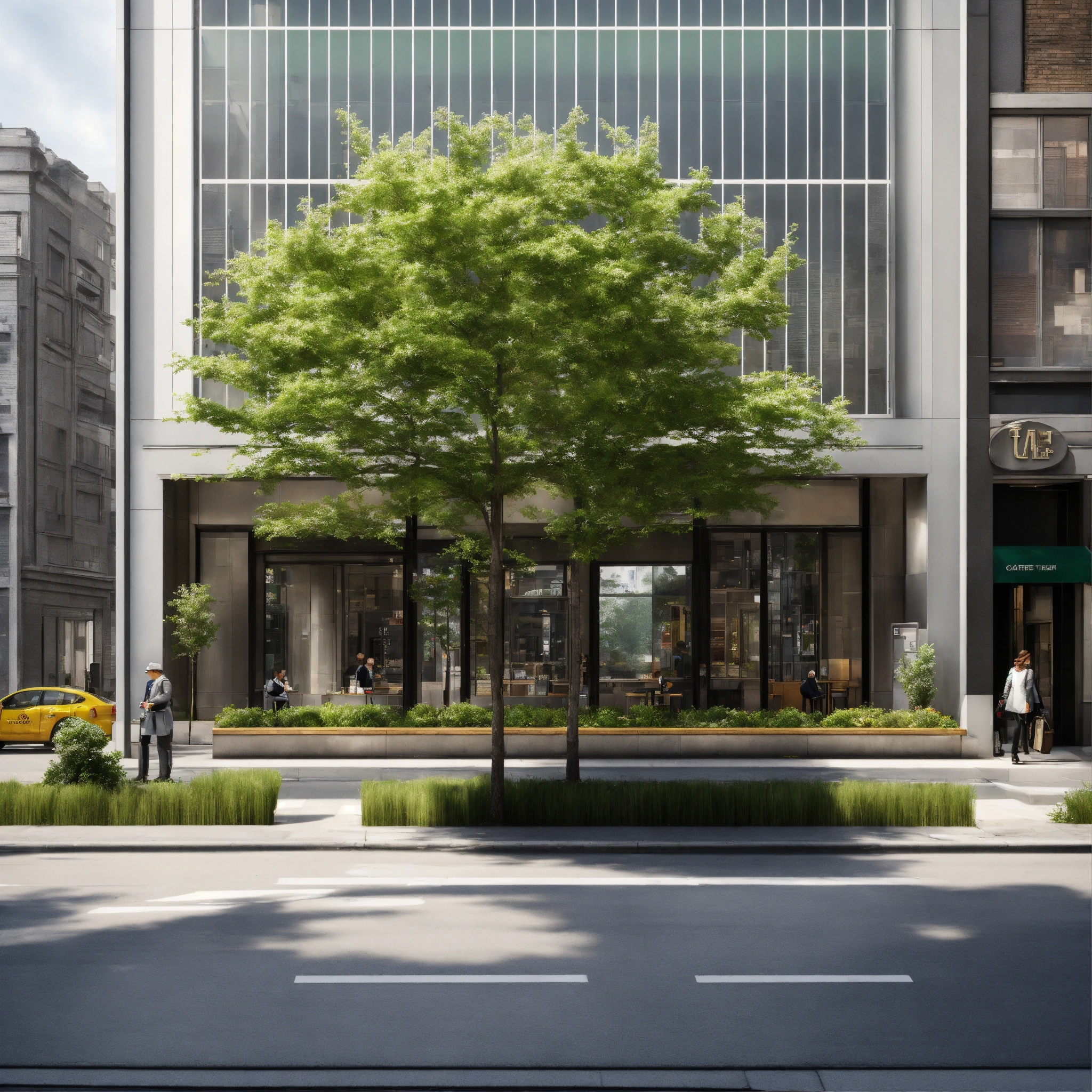 Lexica - Photographic, ultrarealistic, street level view of a modern ...
