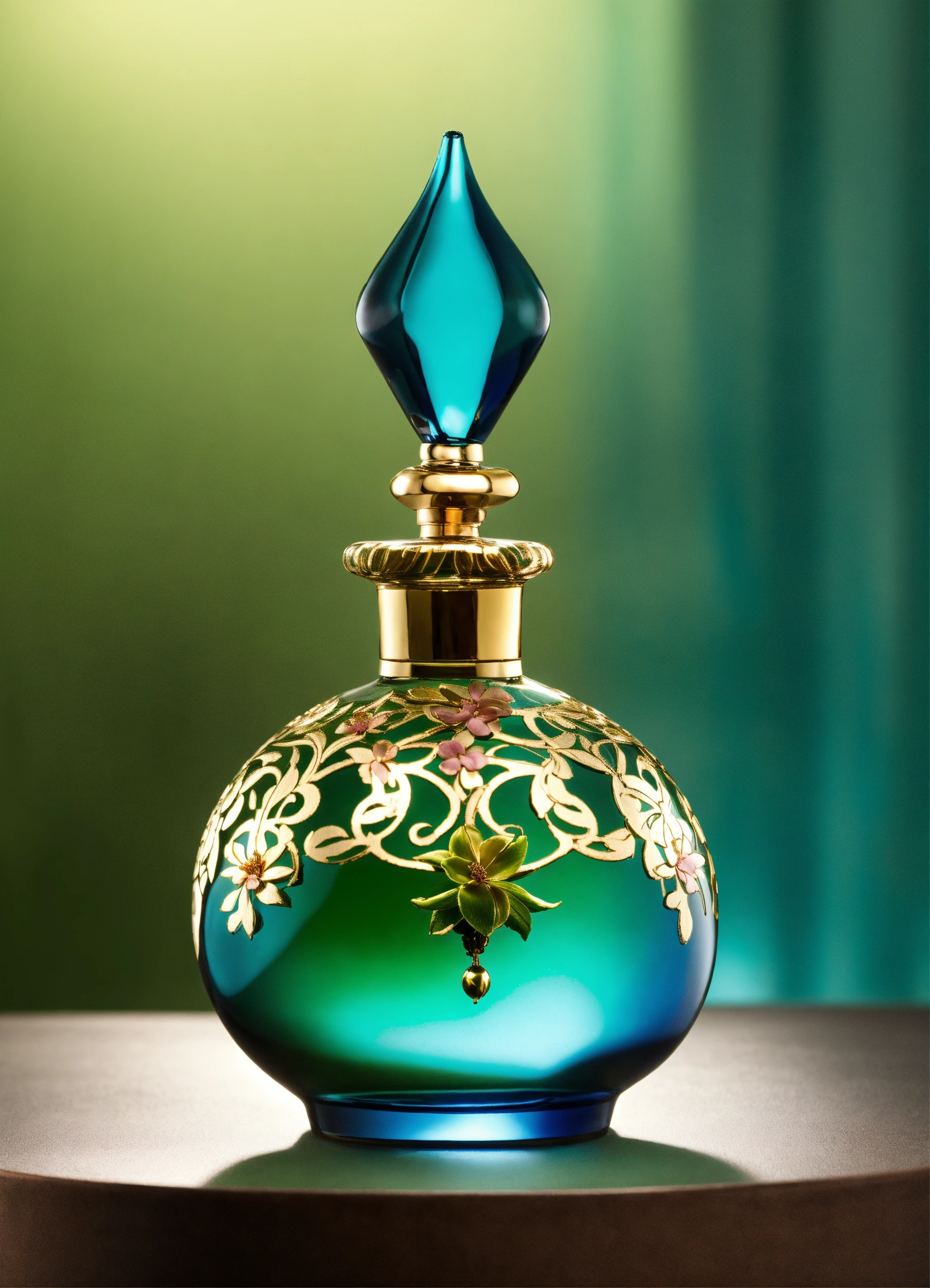 Lexica - A minimal green-blue coloured small glass Arabian perfume ...