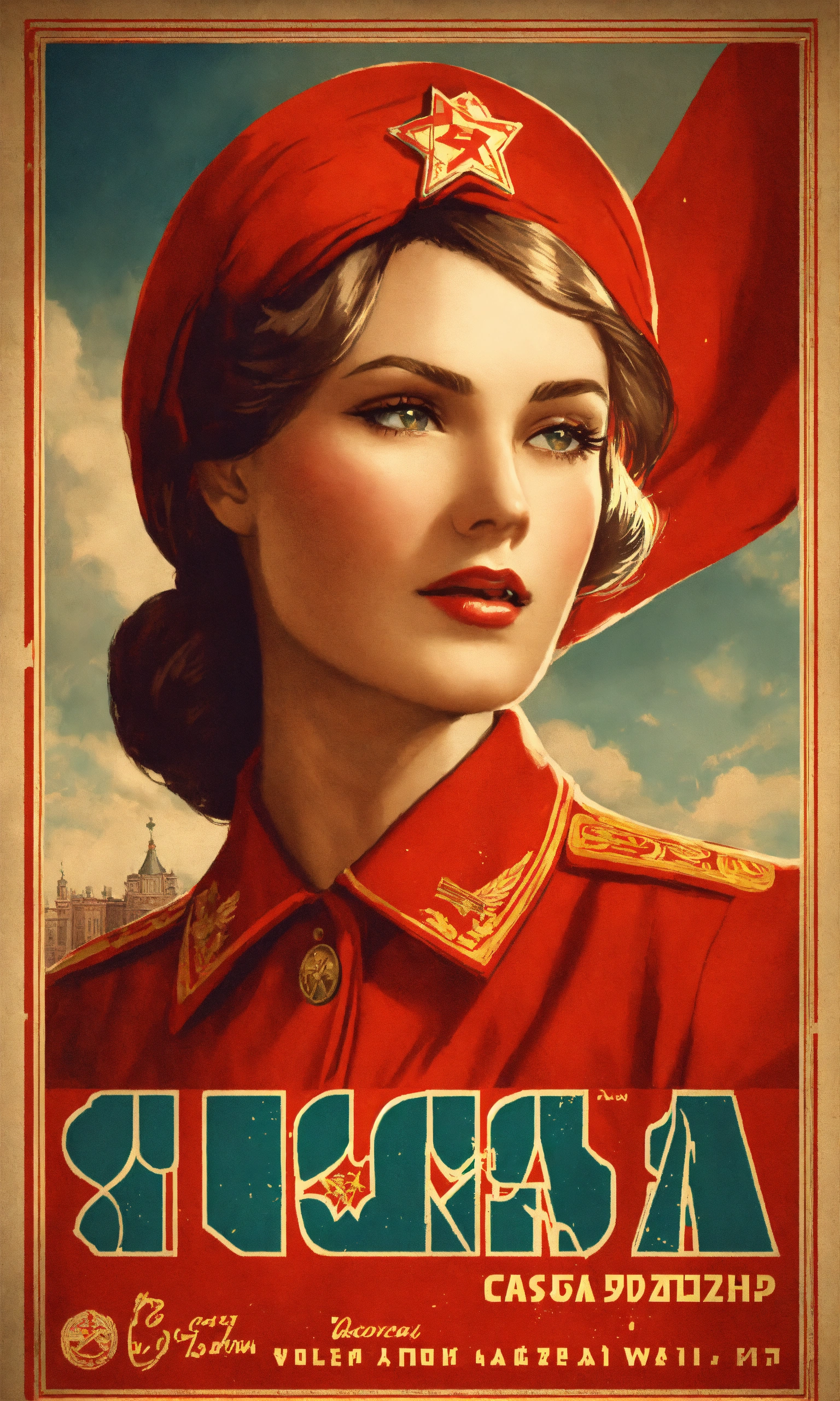 Lexica - Create a USSR woman as in old style soviet union advertising