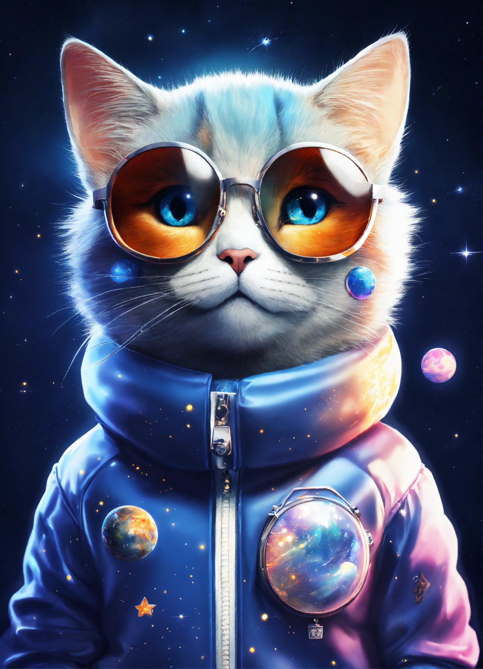 Lexica - Full-bodied portrait, cute and adorable cartoon frajola cat ...