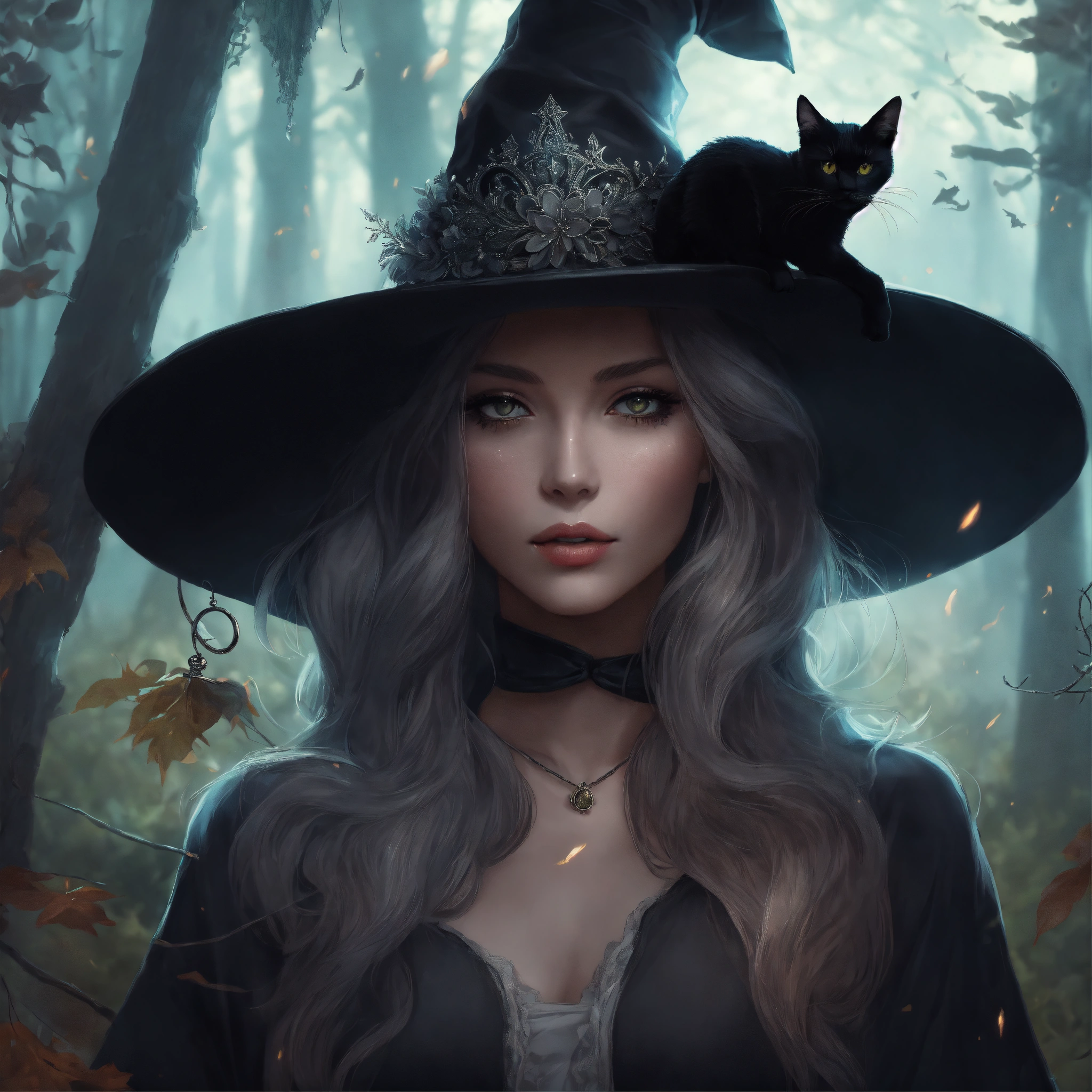 Lexica - Blackandwhite artgerm, young beautiful witch with a peaky ...