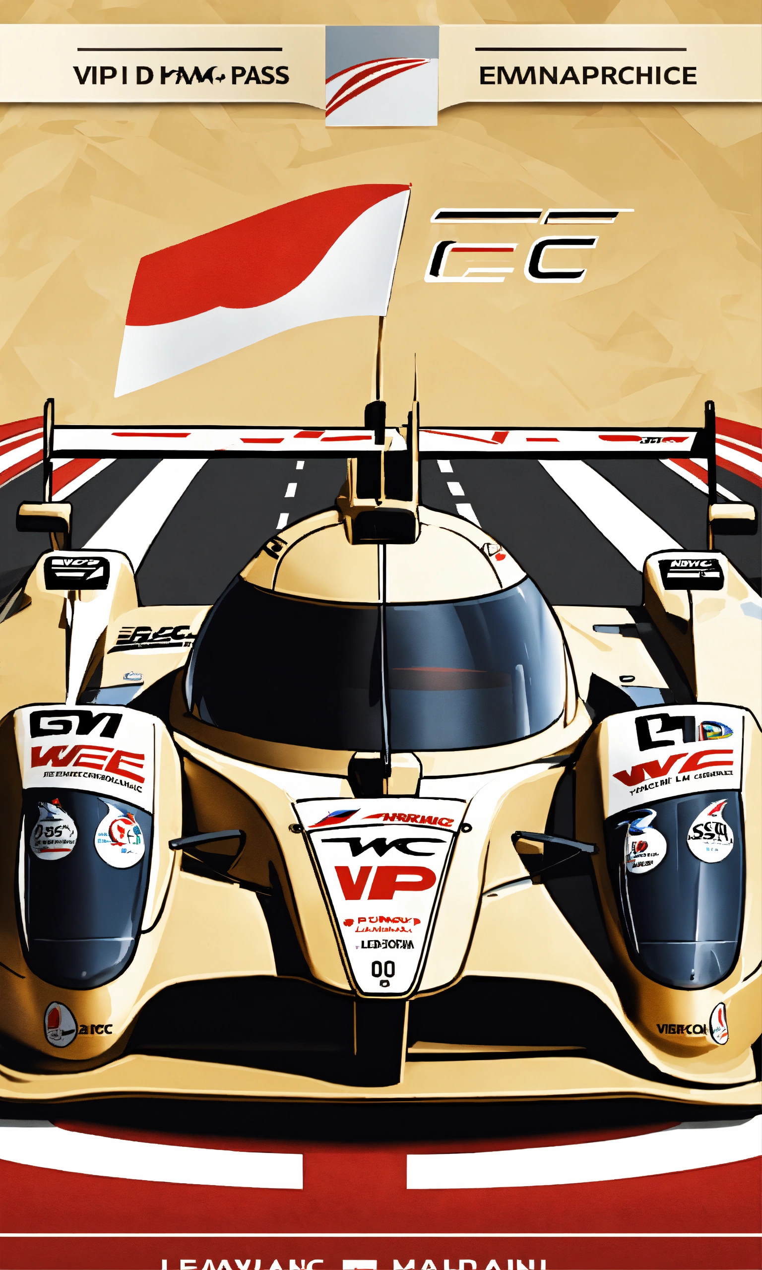 Lexica - WEC World endurance championship card VIP ID pass, beige white ...