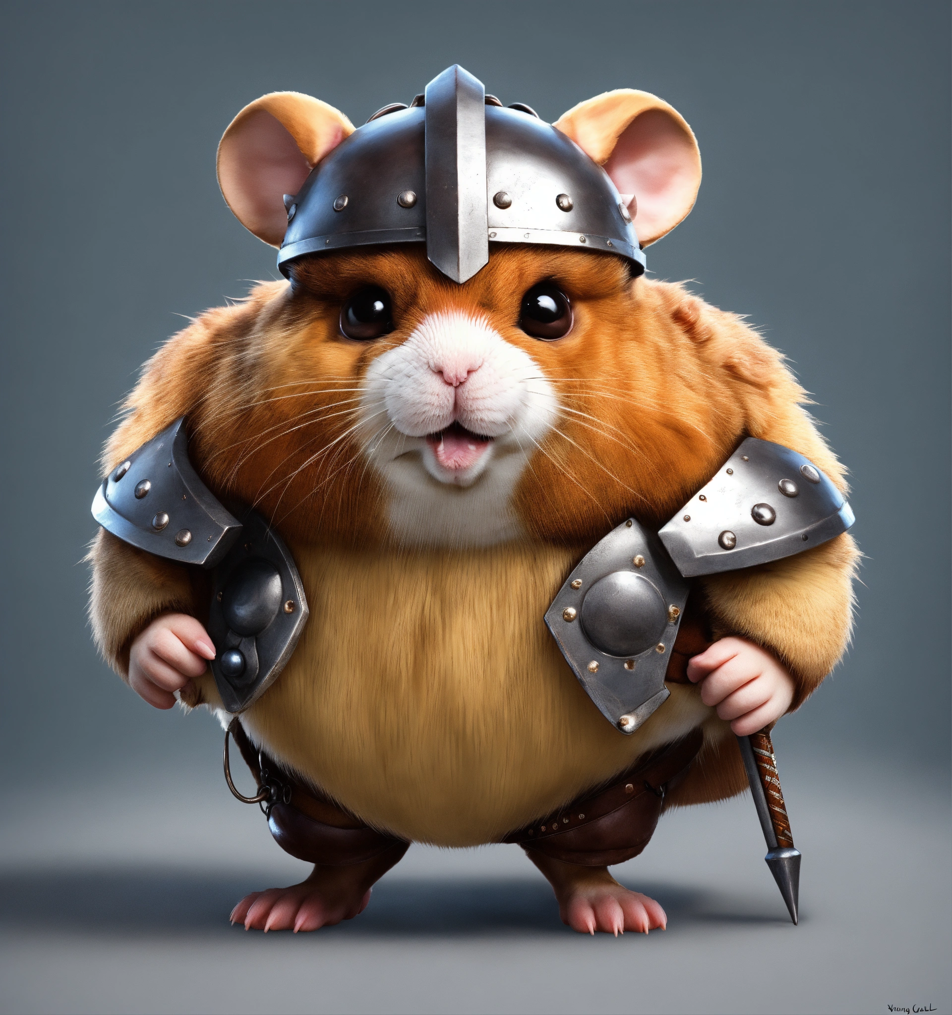 Lexica - Game character cartoonish realistic heavy metal round body ...