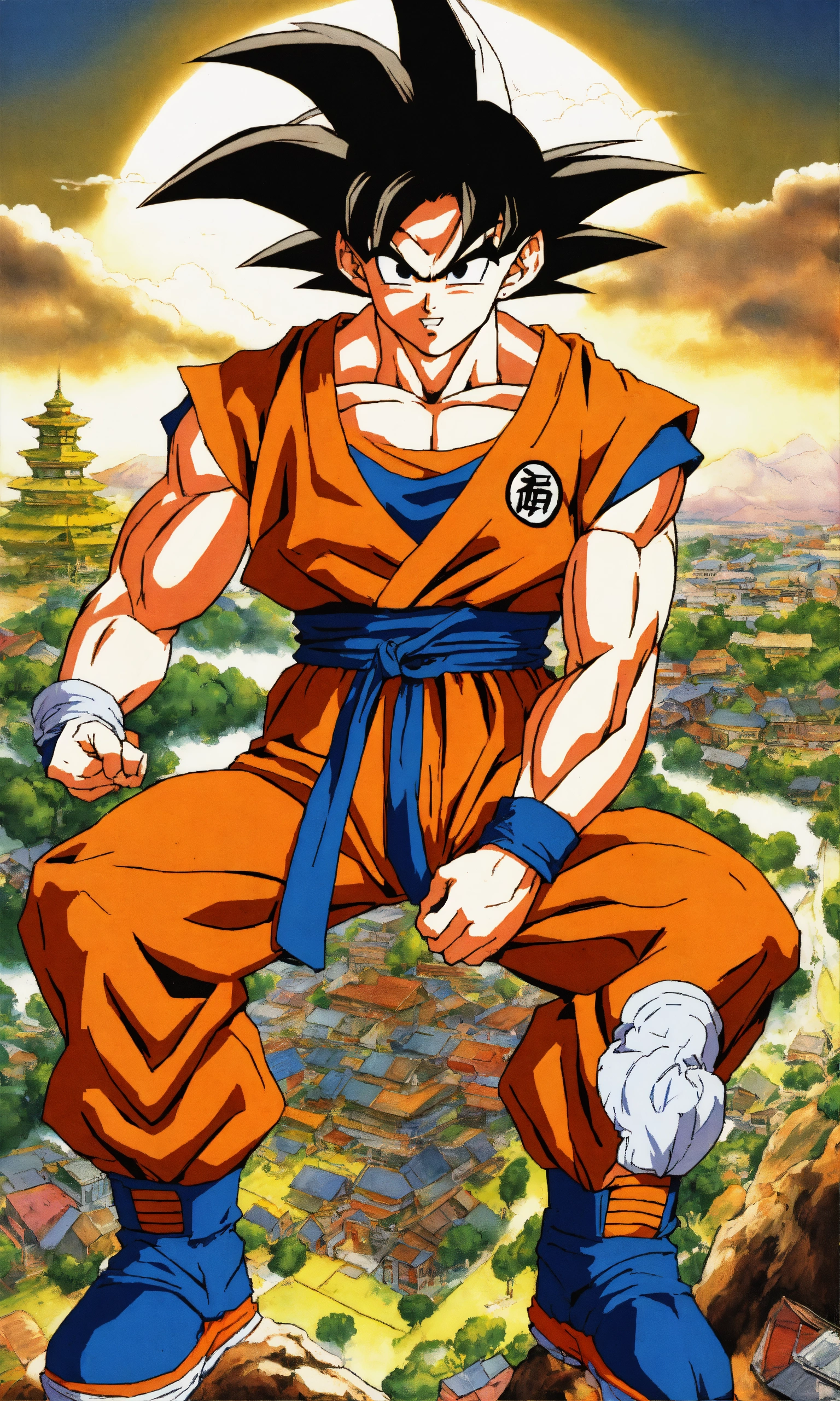 Lexica - 1990s anime Goku, full detailed eyes, Toriyama, Miyazaki