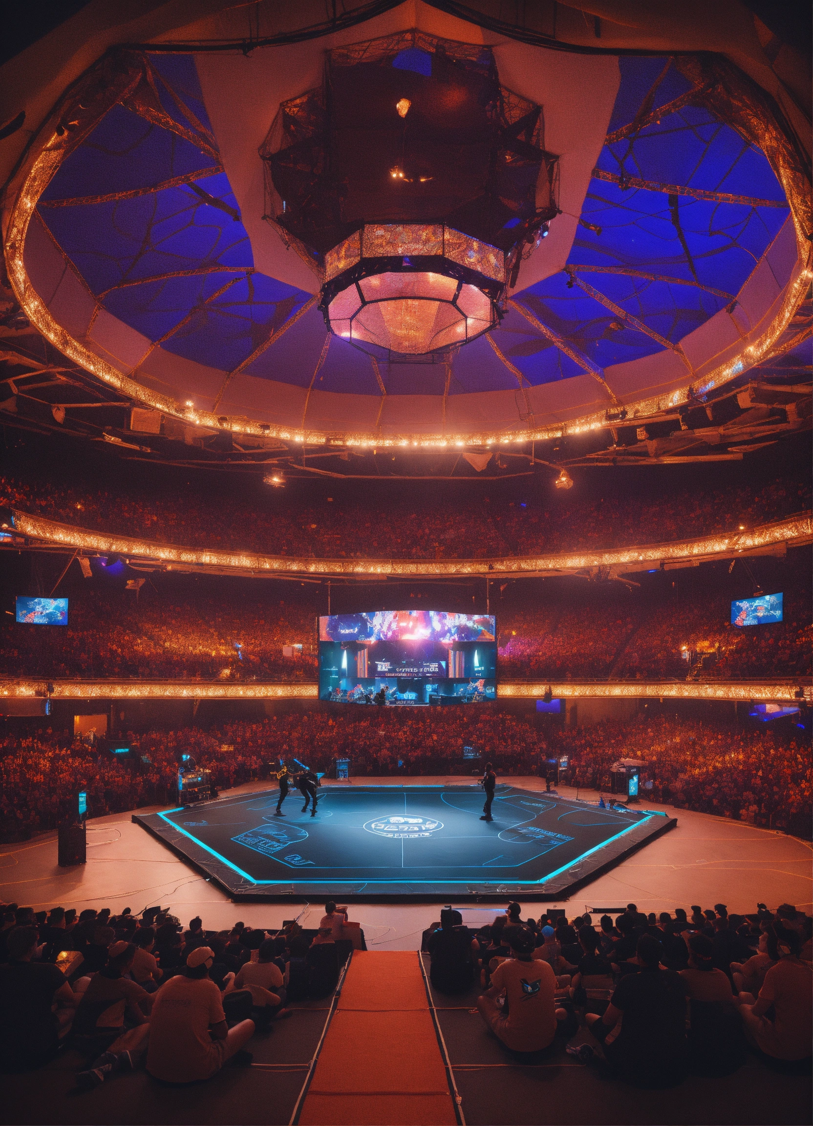 Lexica - Generate an image of a small esports venue's indoor desert ...