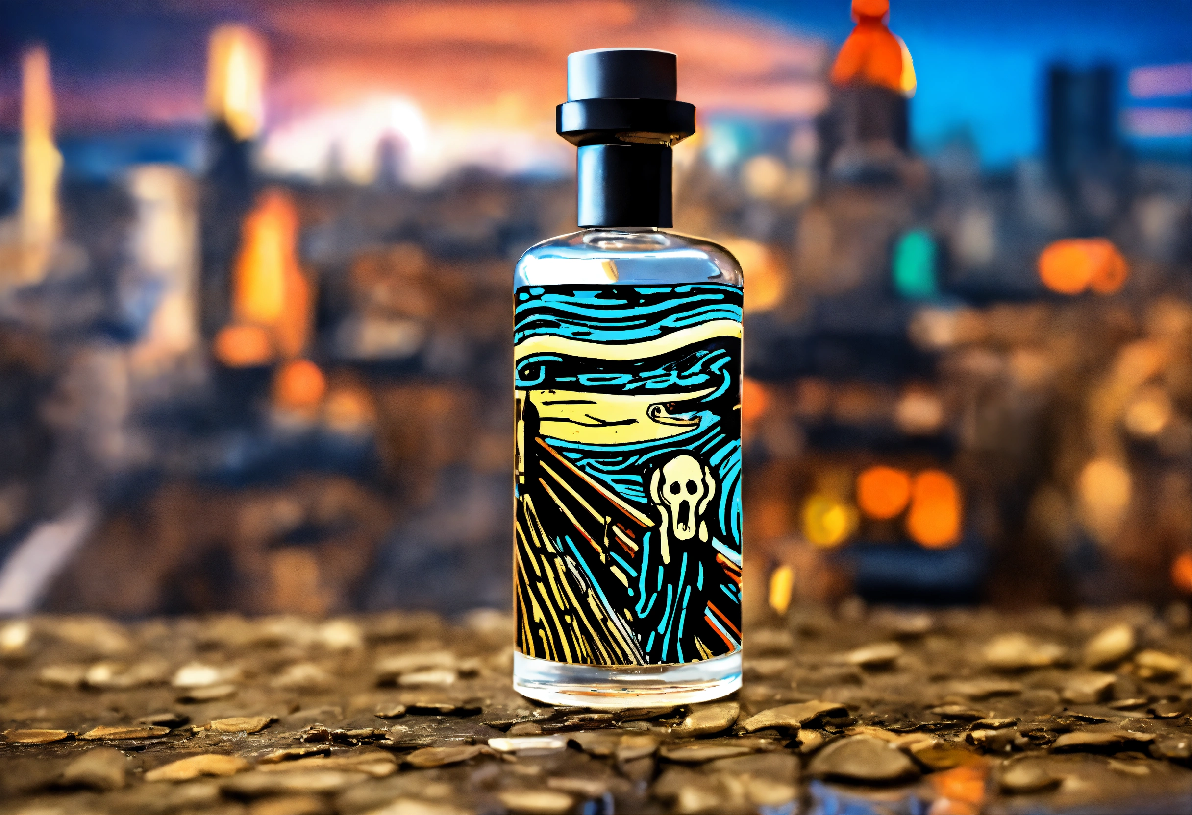Lexica - Hand-made modeling, view on real fragrance bottle, "The Scream ...