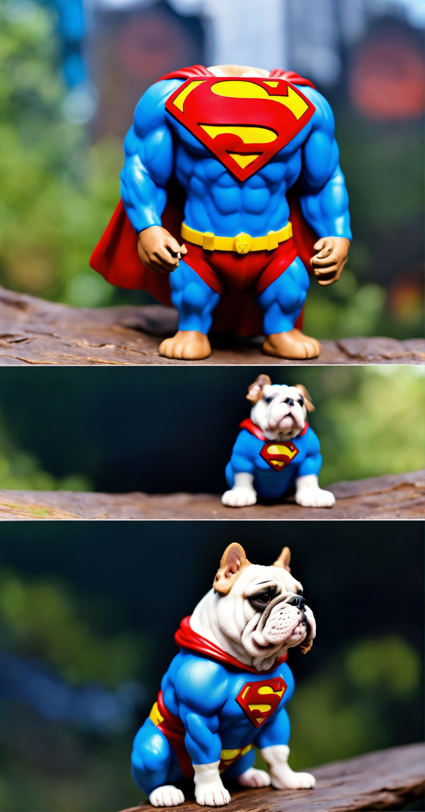 Lexica - Cute bulldog adventure figure, superman themed squirrel ...