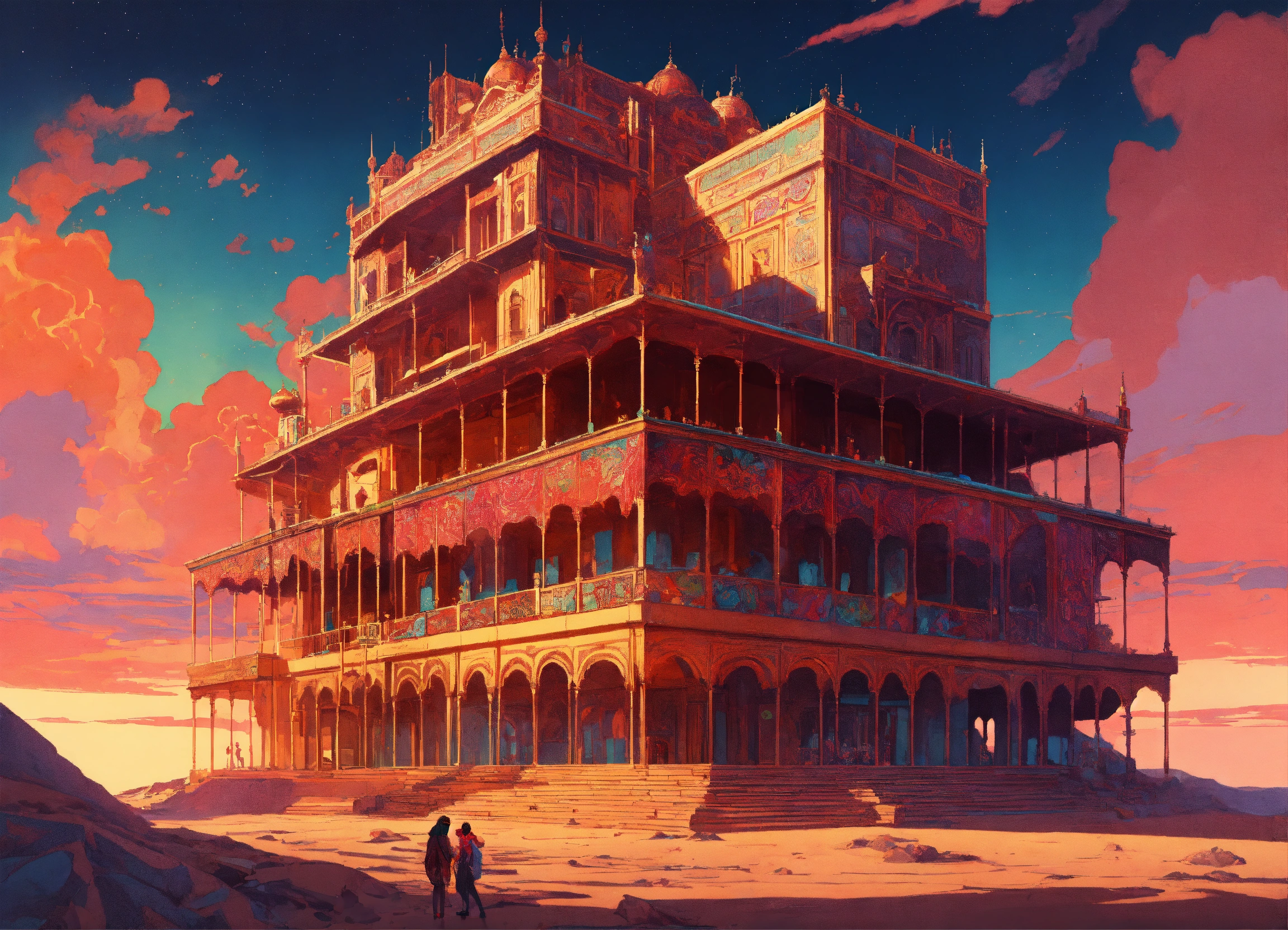 Lexica - Ancient Rich Fantasy desert palace, armenian architecture ...