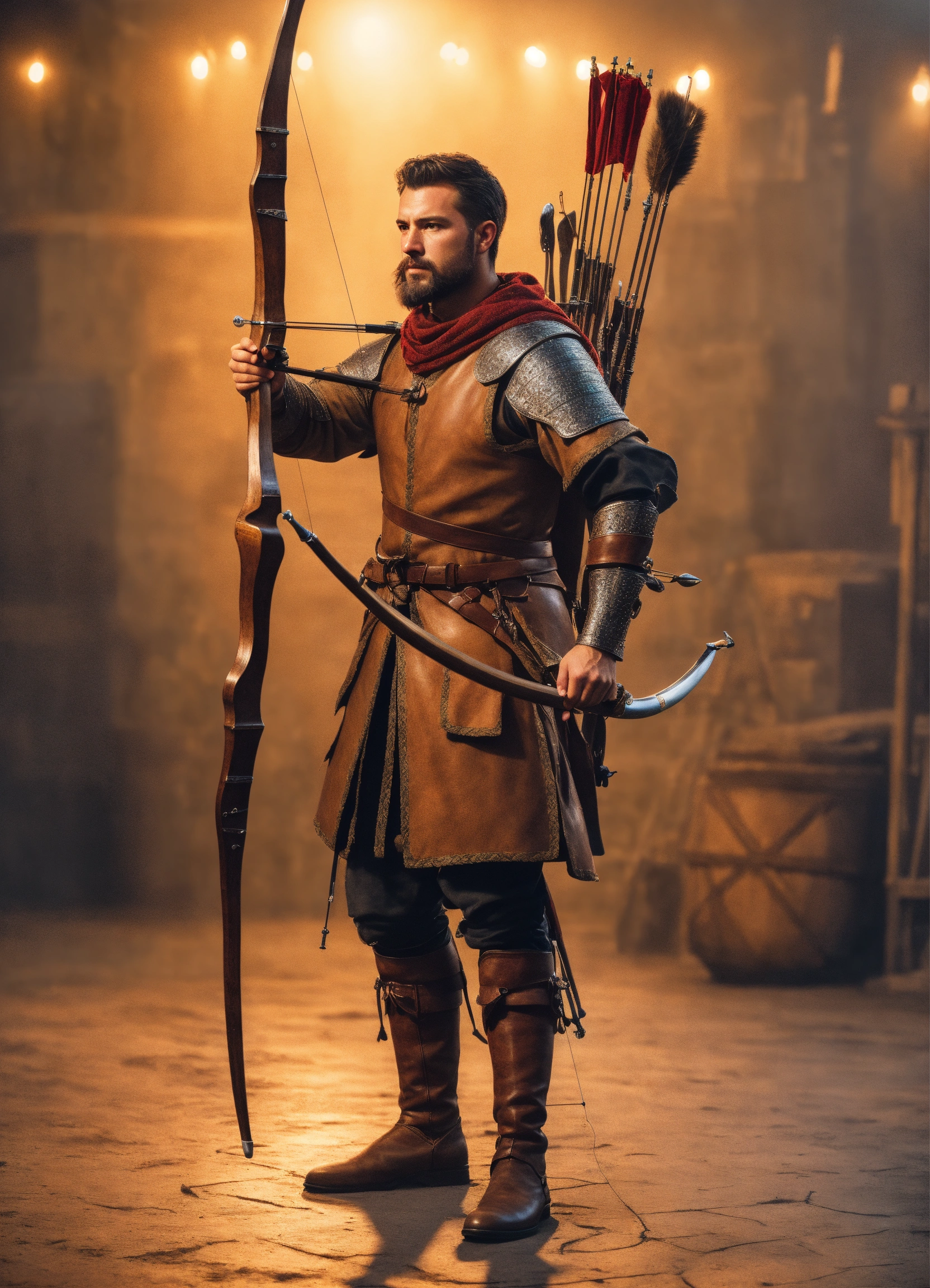 Lexica - A realistic full body portrait of a medieval Archer, neutral ...