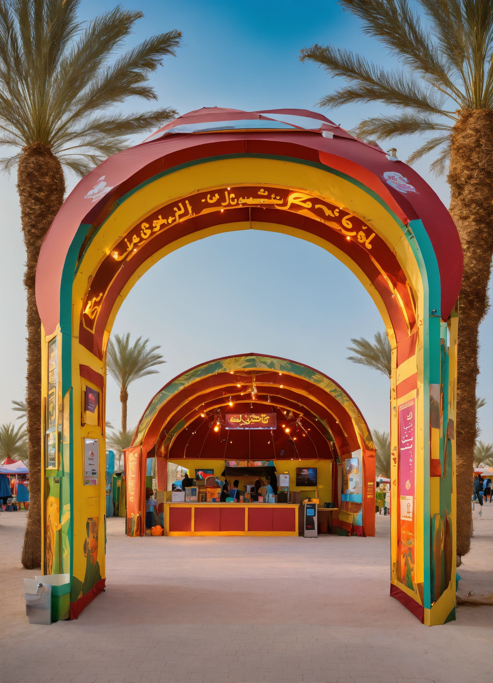 Lexica - Ticket kiosk at 'Bahrain Oasis Street Food Festival desert ...