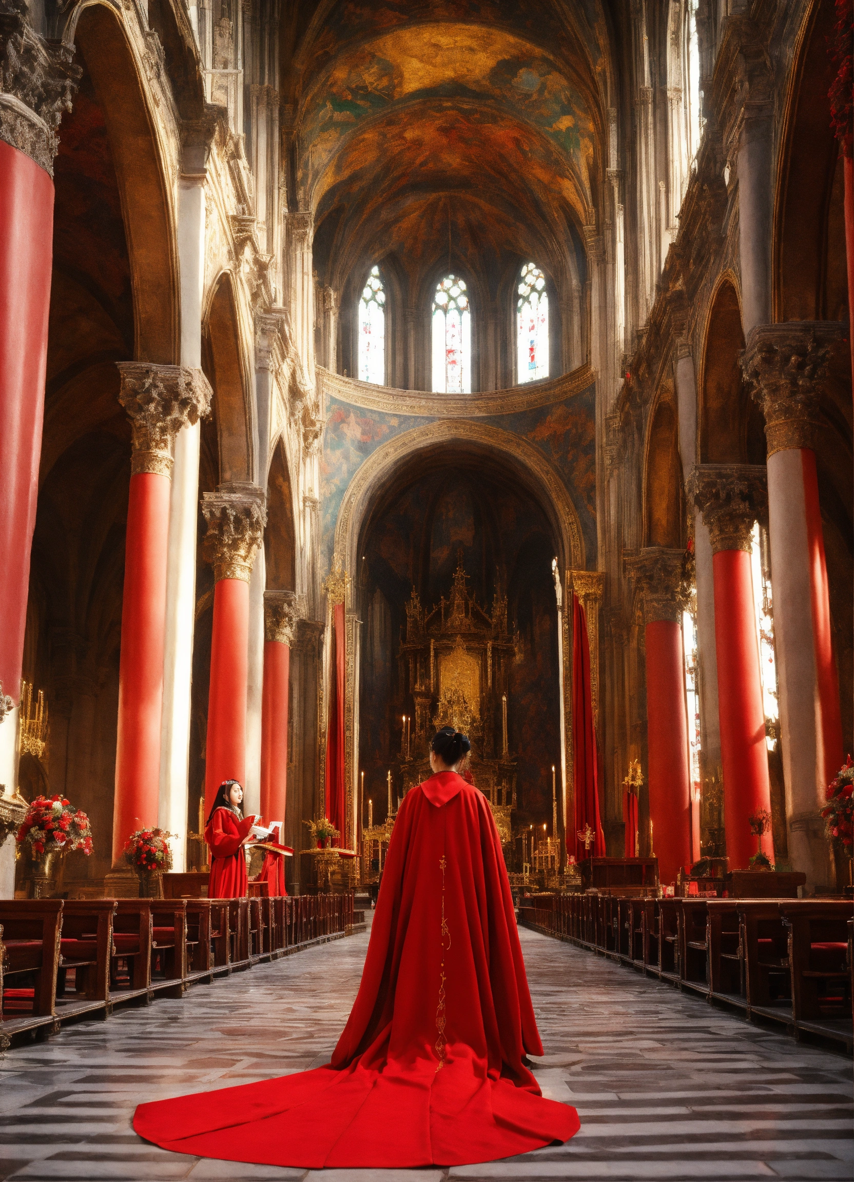 Lexica - Gorgeous Liu yifei as a Catholic cardinal with red robes and ...