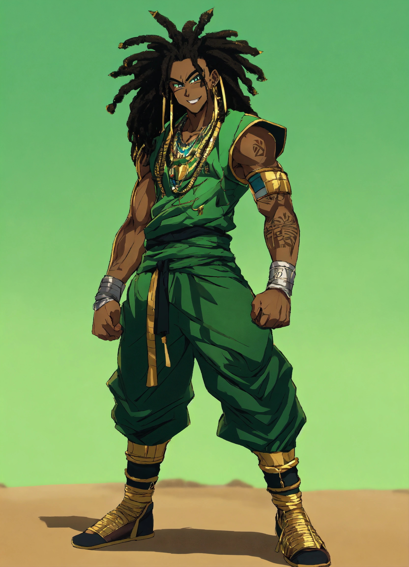 Lexica - African dragon ball z anime styled character, athletic build ...