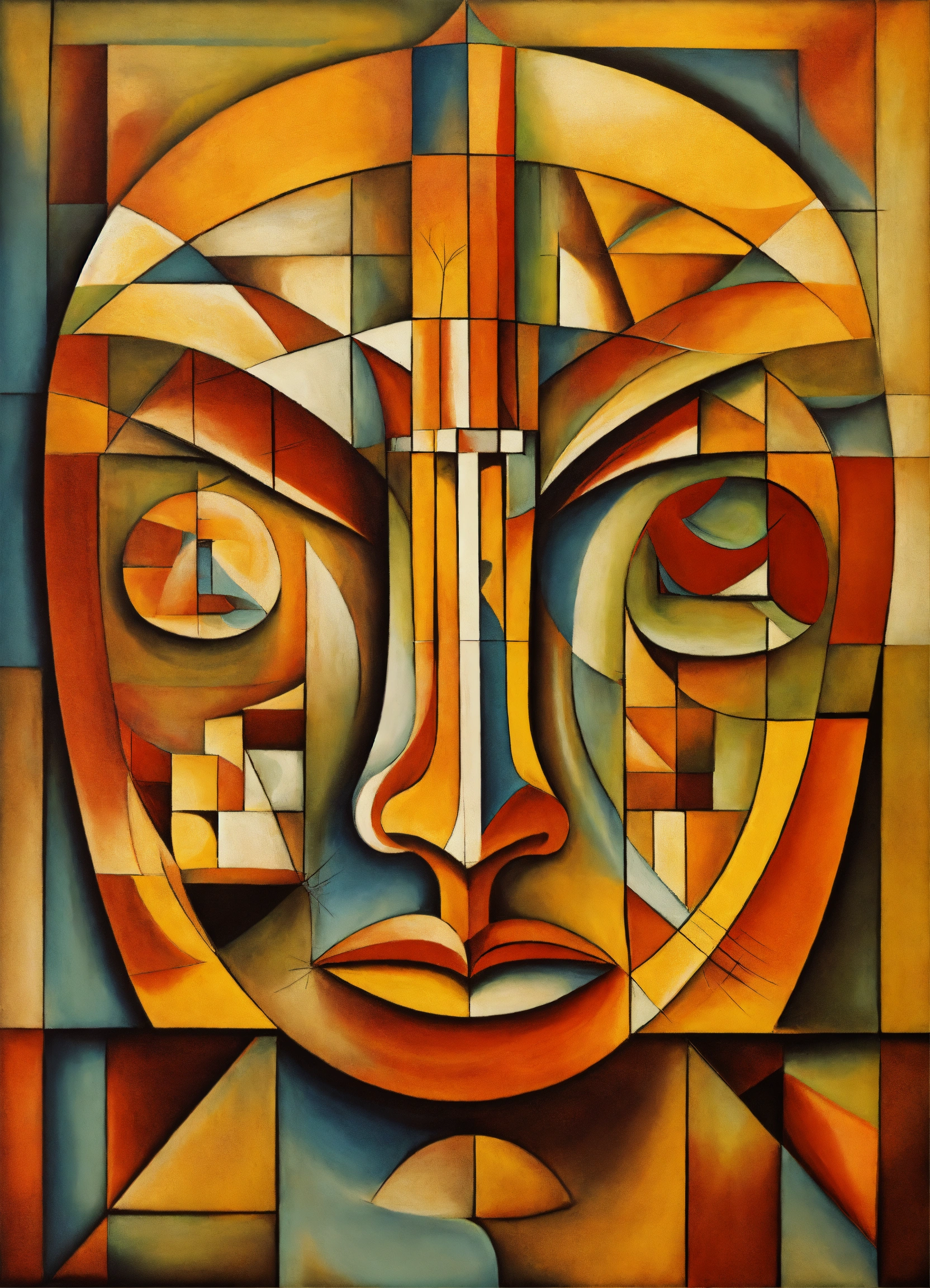 Lexica - Abstract design of Universal Spirit cubist art in high resolution.