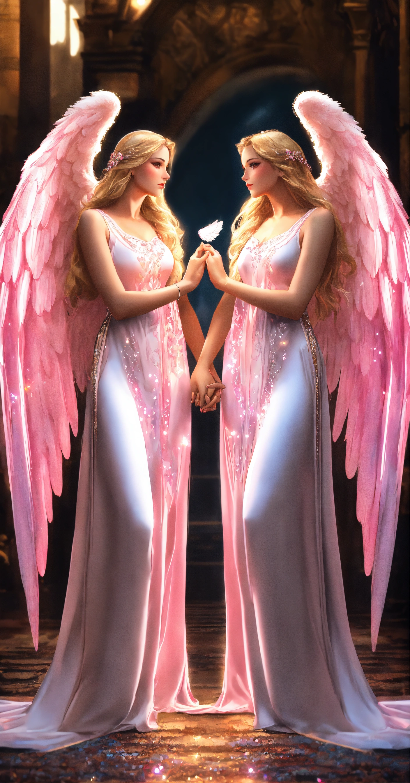 Lexica - 2 Guardian Angels holding hands. 2 beautiful and detailed ...