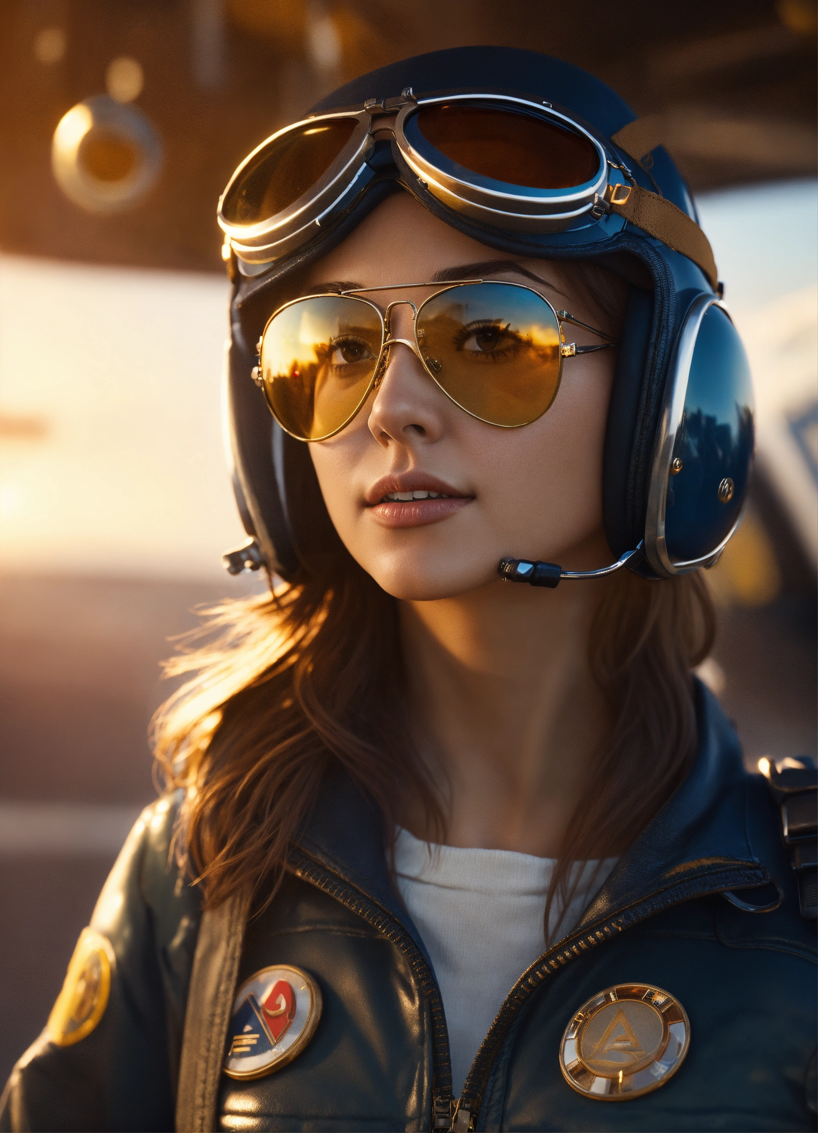 Lexica - A beautiful girl pilot wearing aviator googles, unreal engine ...