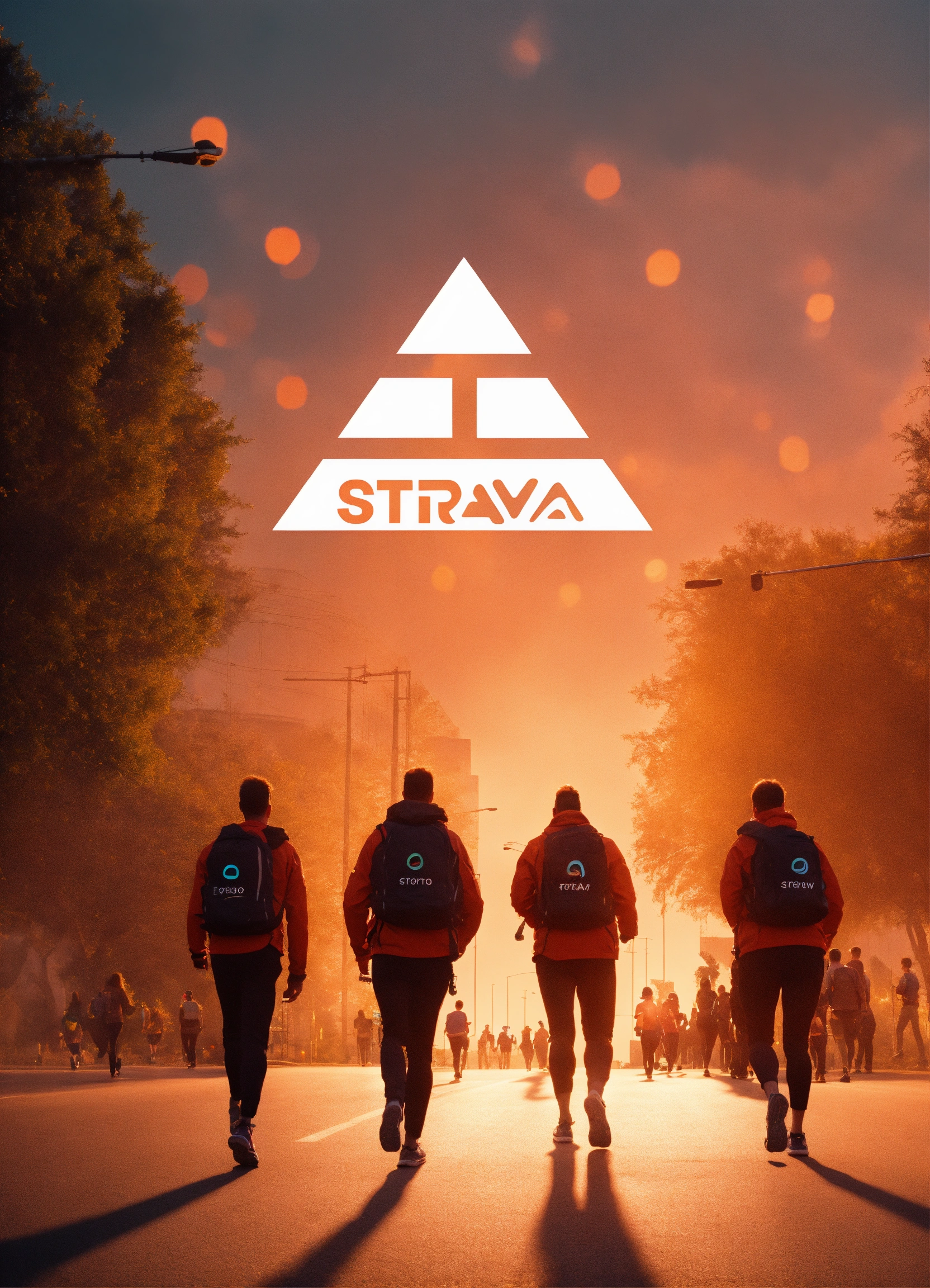 Lexica - A group of employee walking together, using strava logo ...