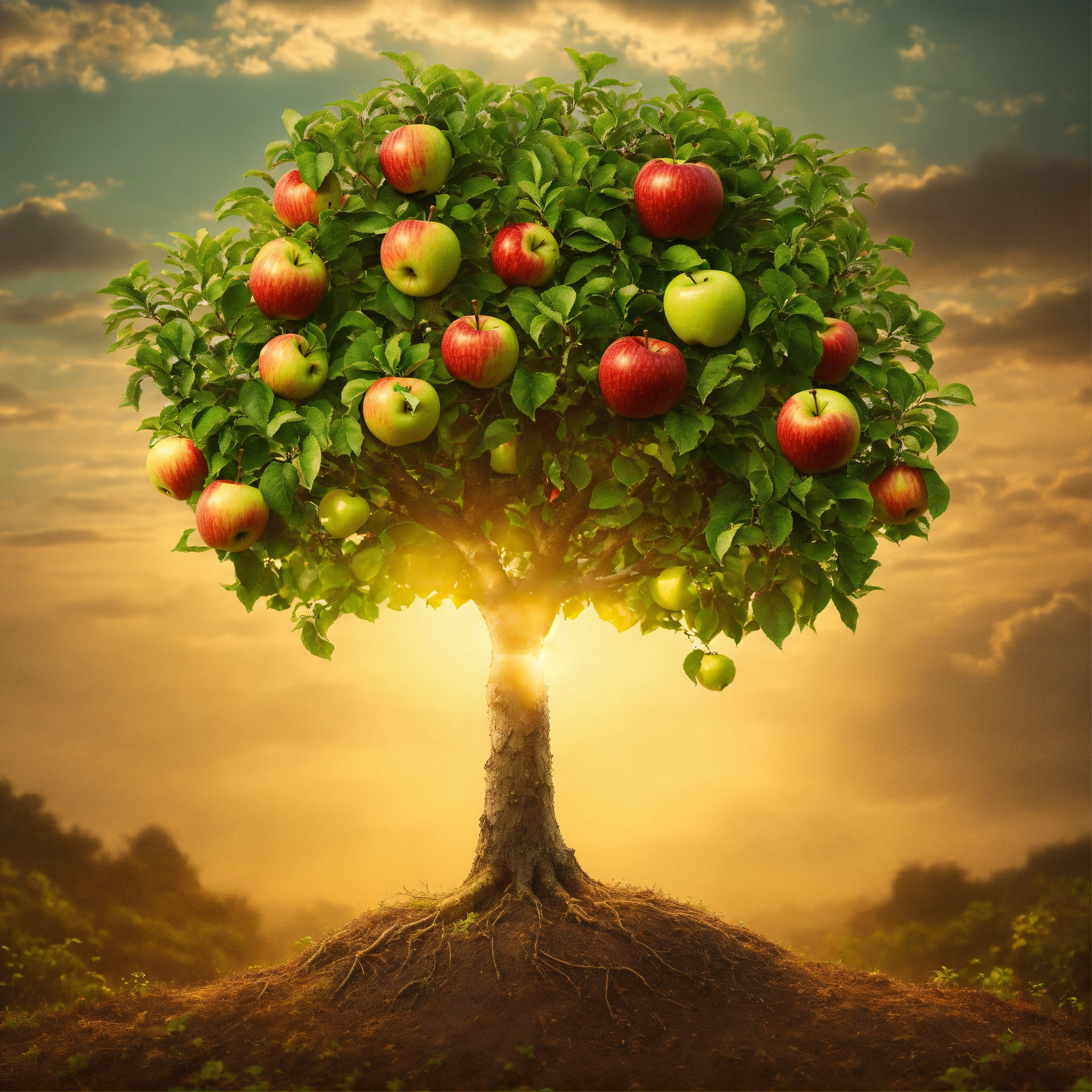 Lexica - The pictured growing evolution of an apple from a seed to a ...