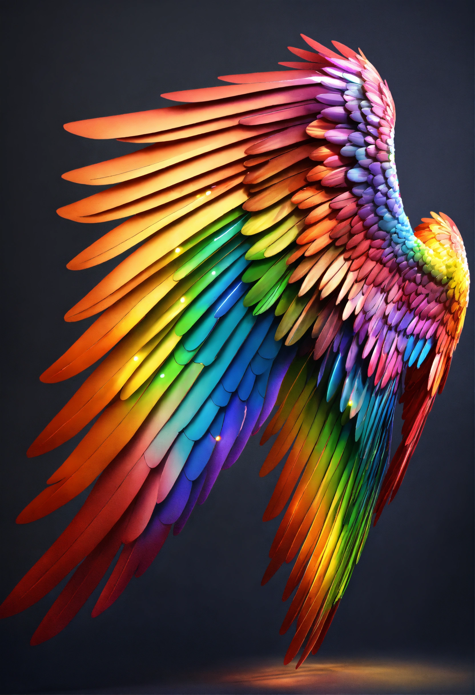 Lexica - Beautiful and perfect rainbow colored angel wings detailed and ...