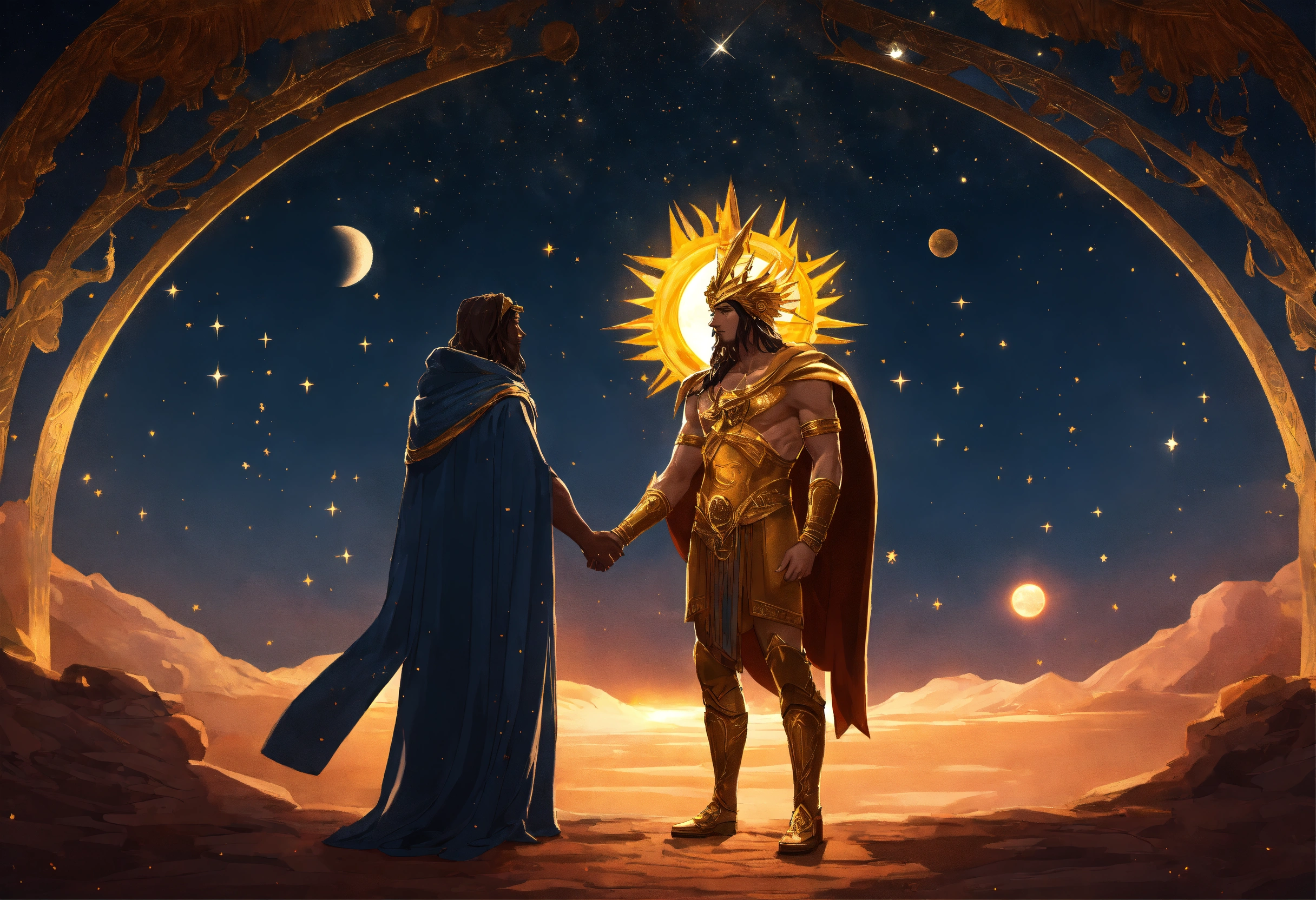 Lexica - In a background of stars, a hooded Hades, the god of Darkness ...