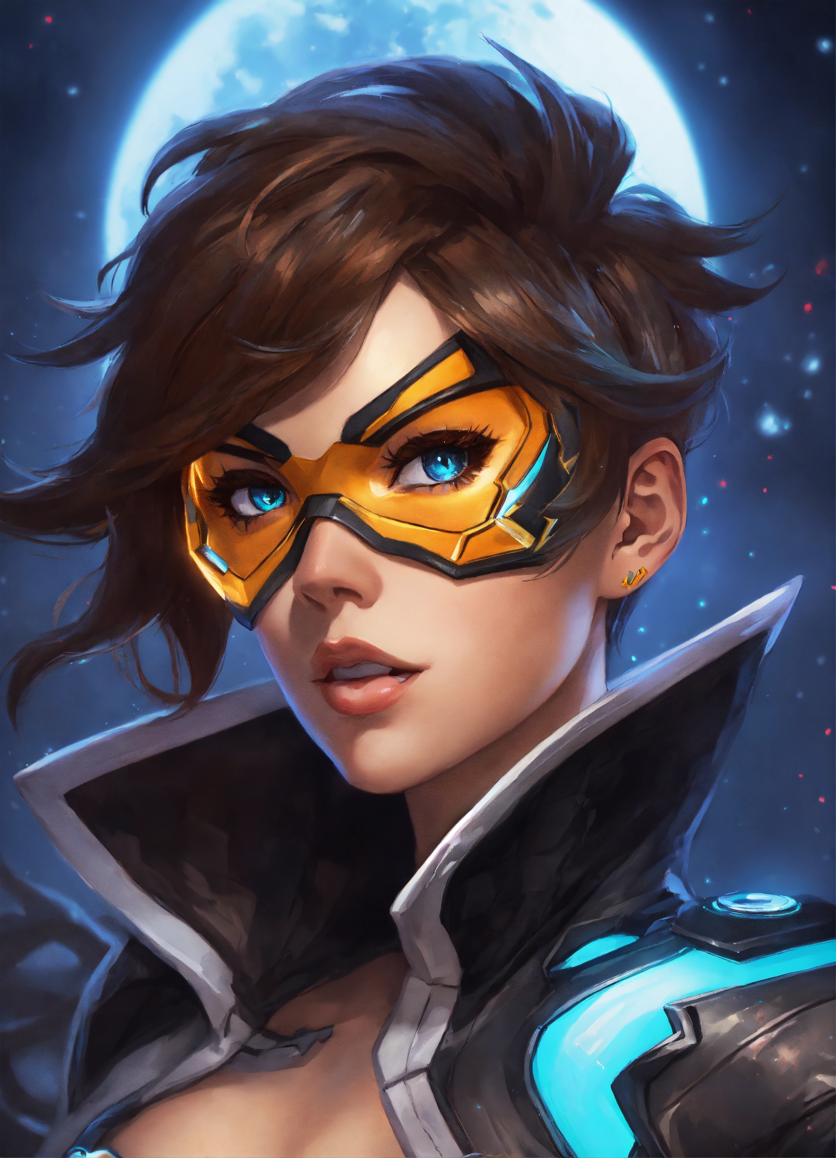 Lexica - Anime, pinup, portrait of tracer from overwatch as a celestial ...