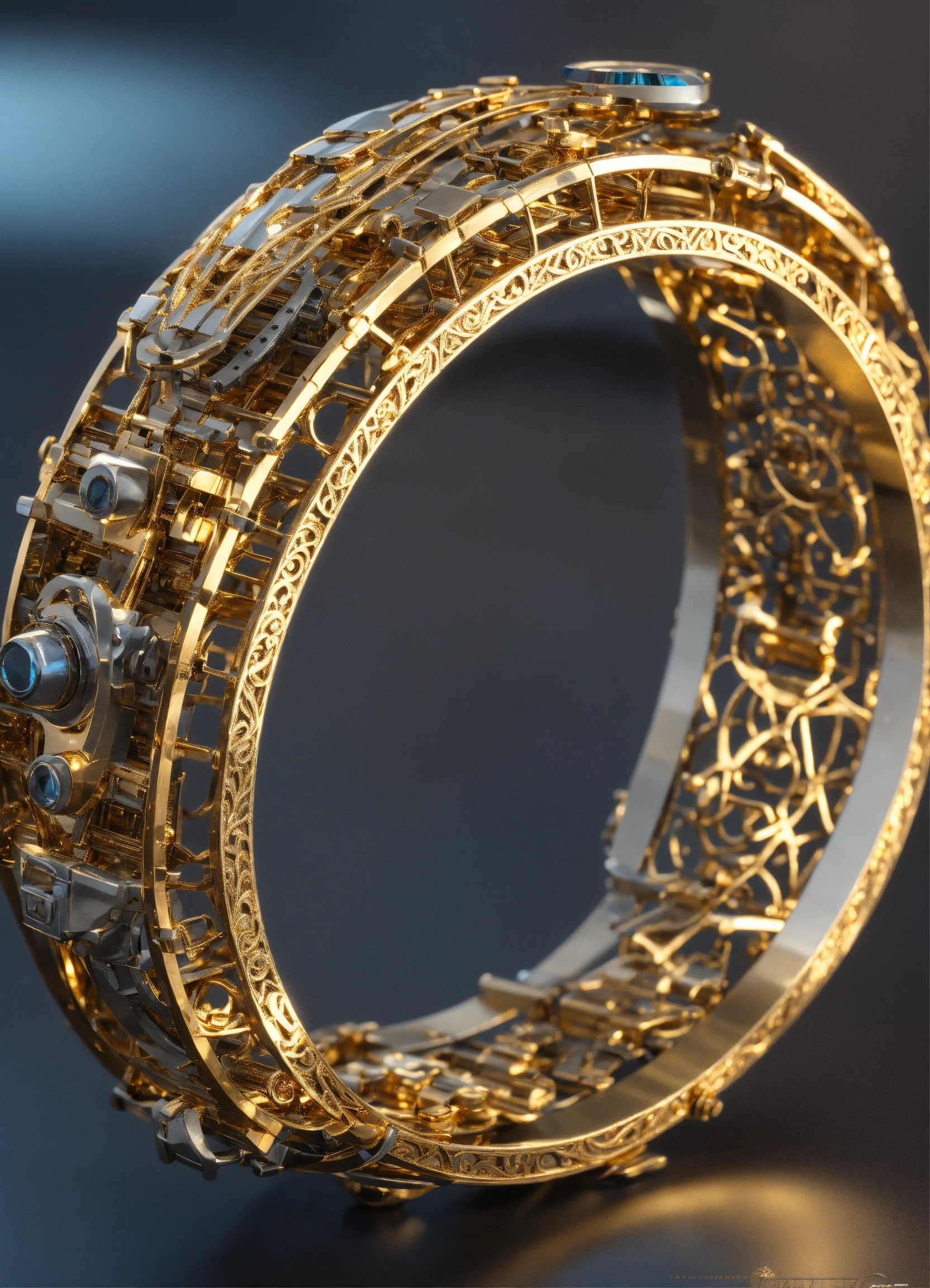 Lexica - Cybernetic crane bracelet, Ford Hallam Style, Shibuichi, tsuba ...
