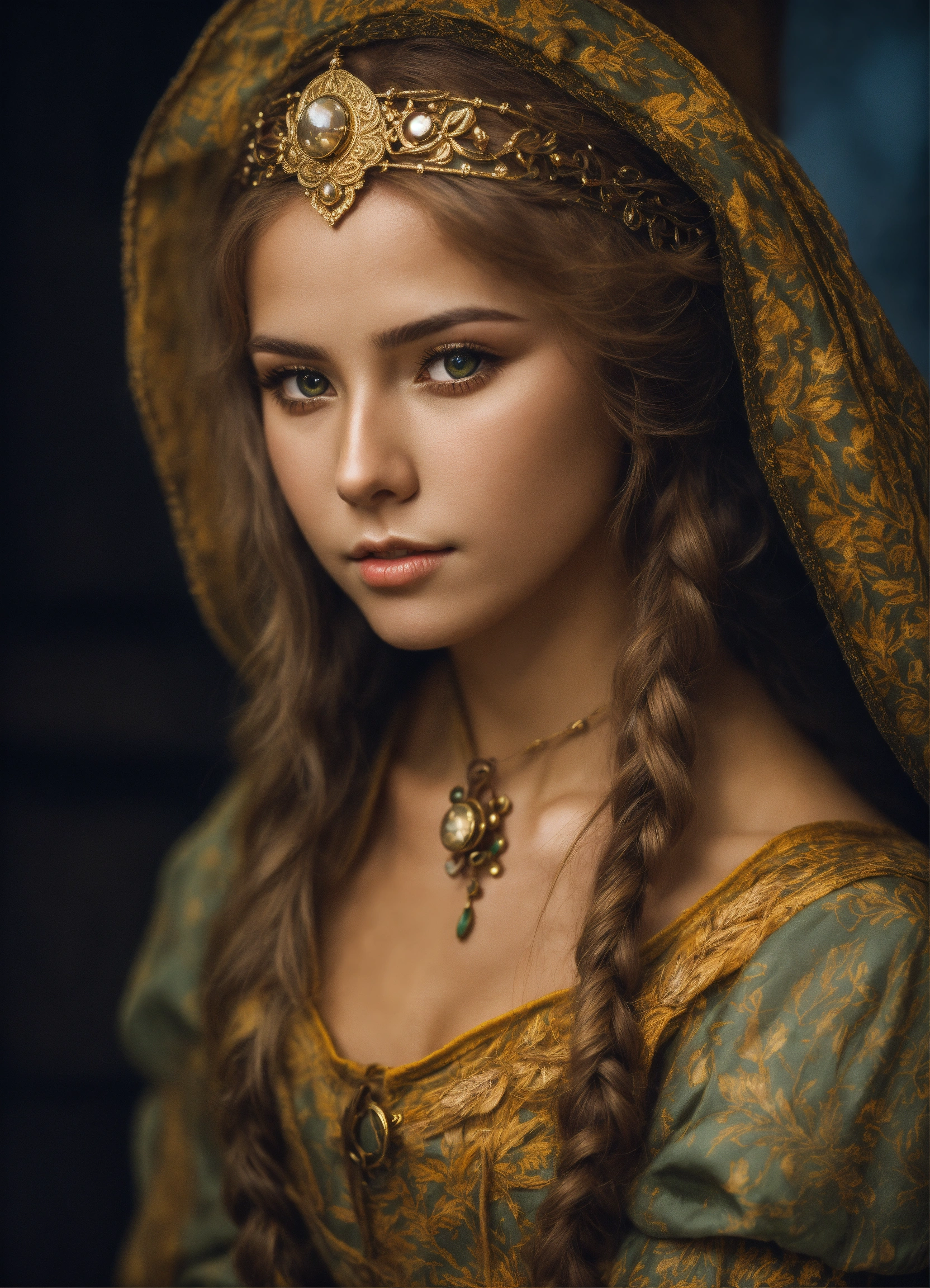 Lexica - Very beautiful girl, big yellow-golden eyes, small slightly ...