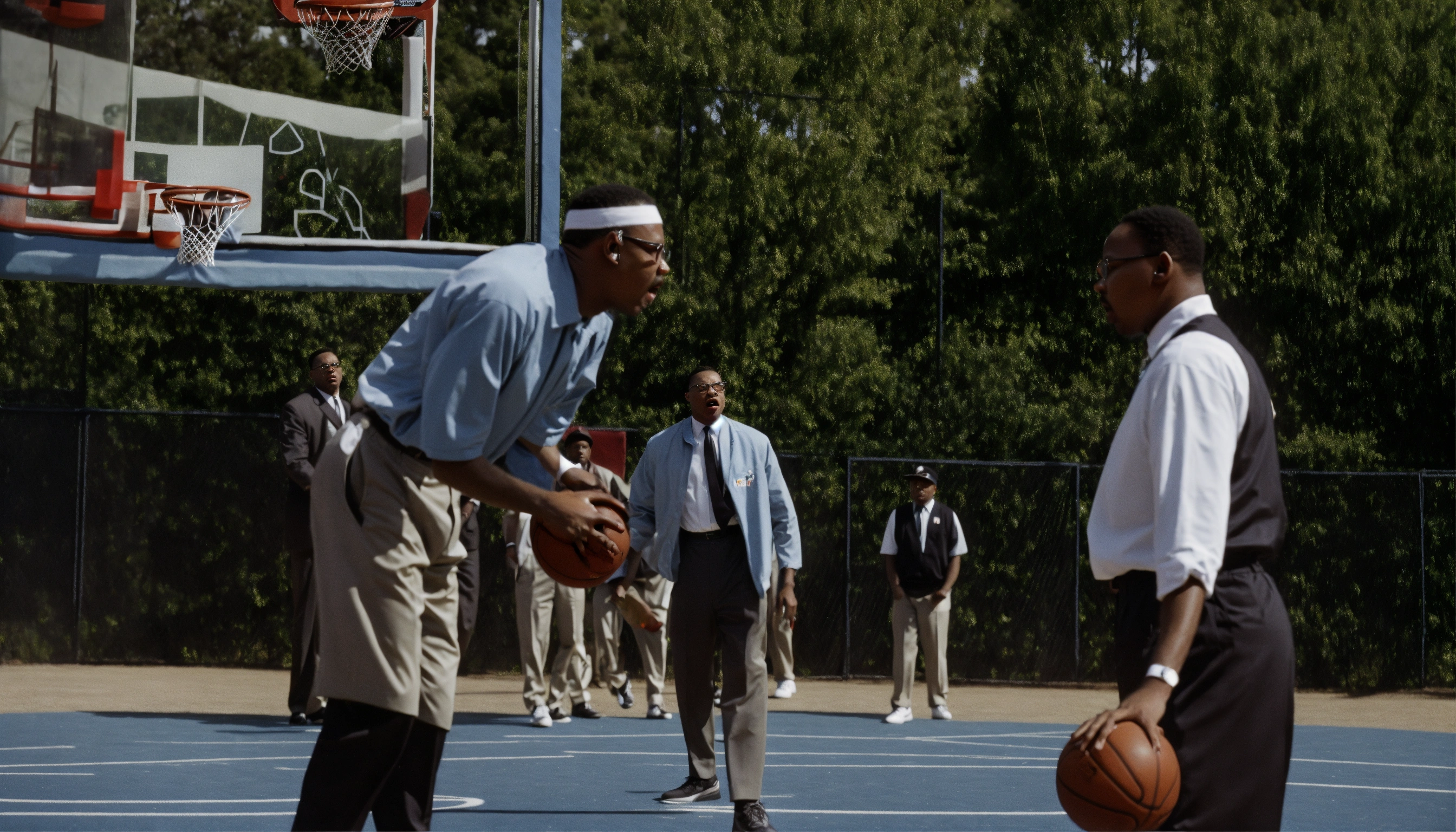 Lexica - Malcolm x playing basketball with martin luther king jr