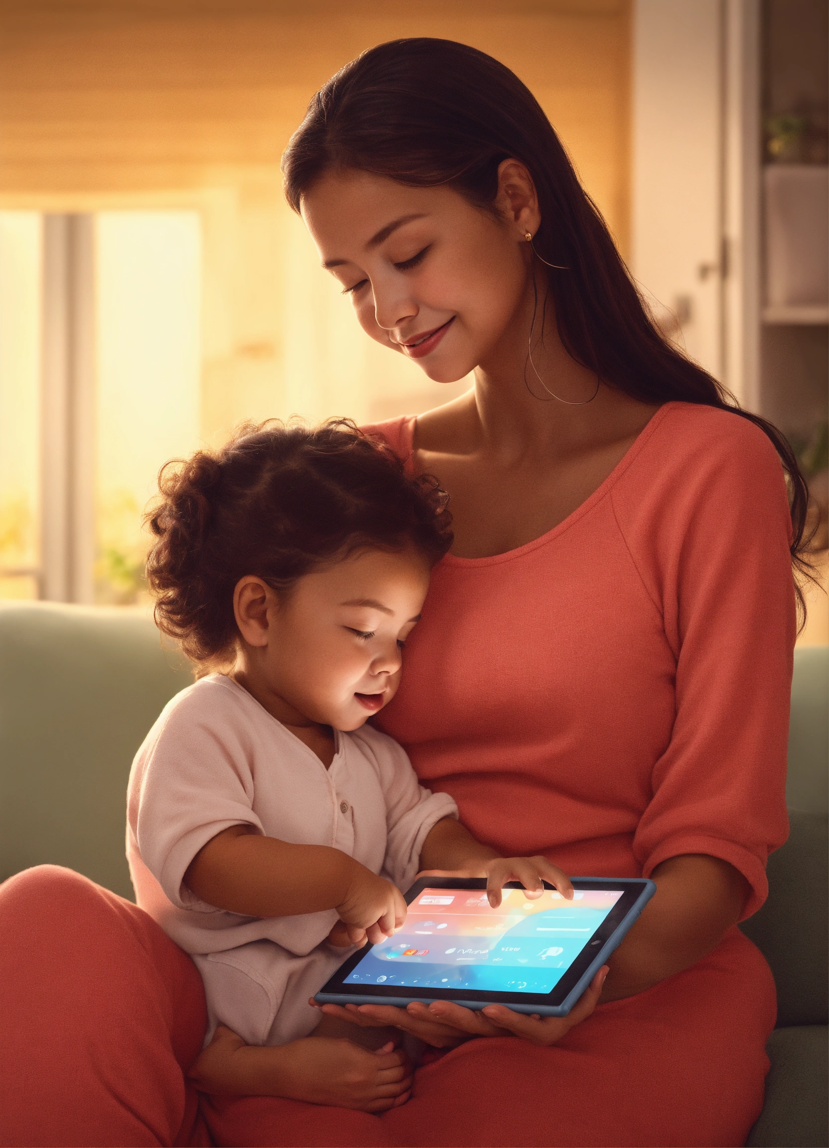 Lexica - Generate a macro image of a mother, the mother is holding the ...