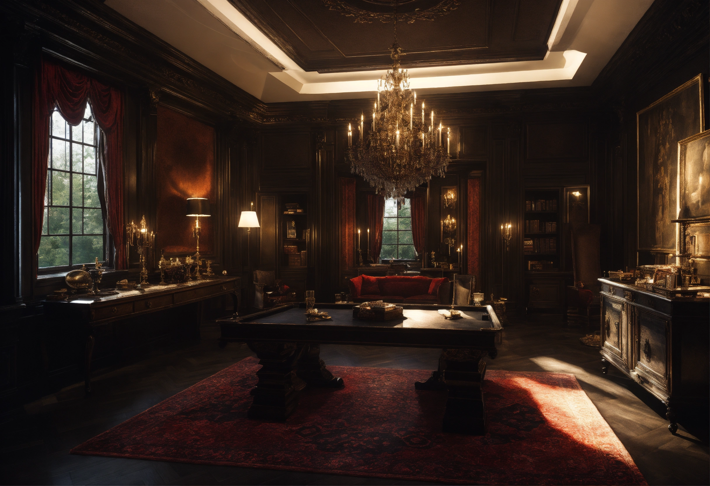 Lexica - A dark modern manor lord room