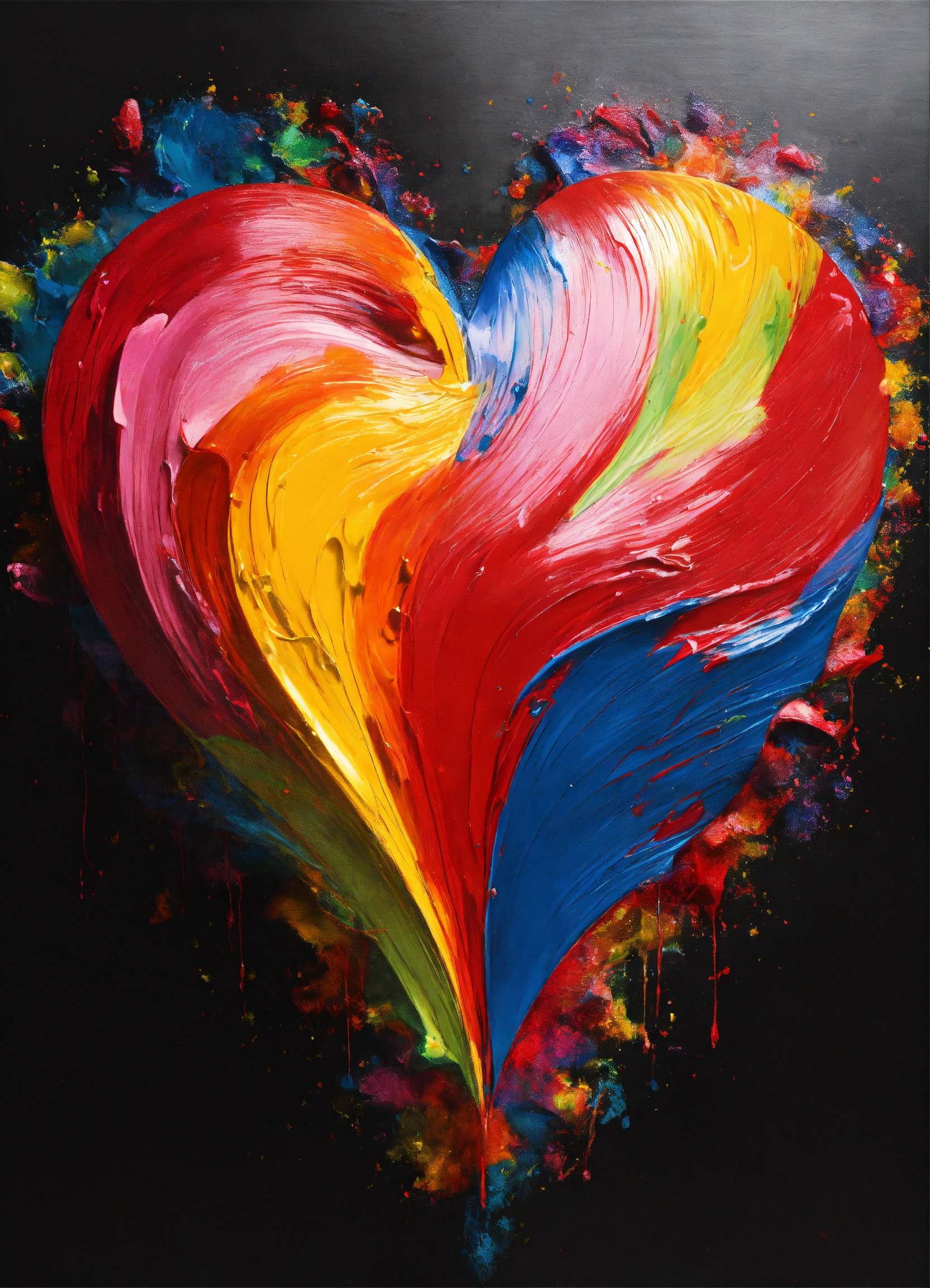 Lexica - The heart is painted in several colors.