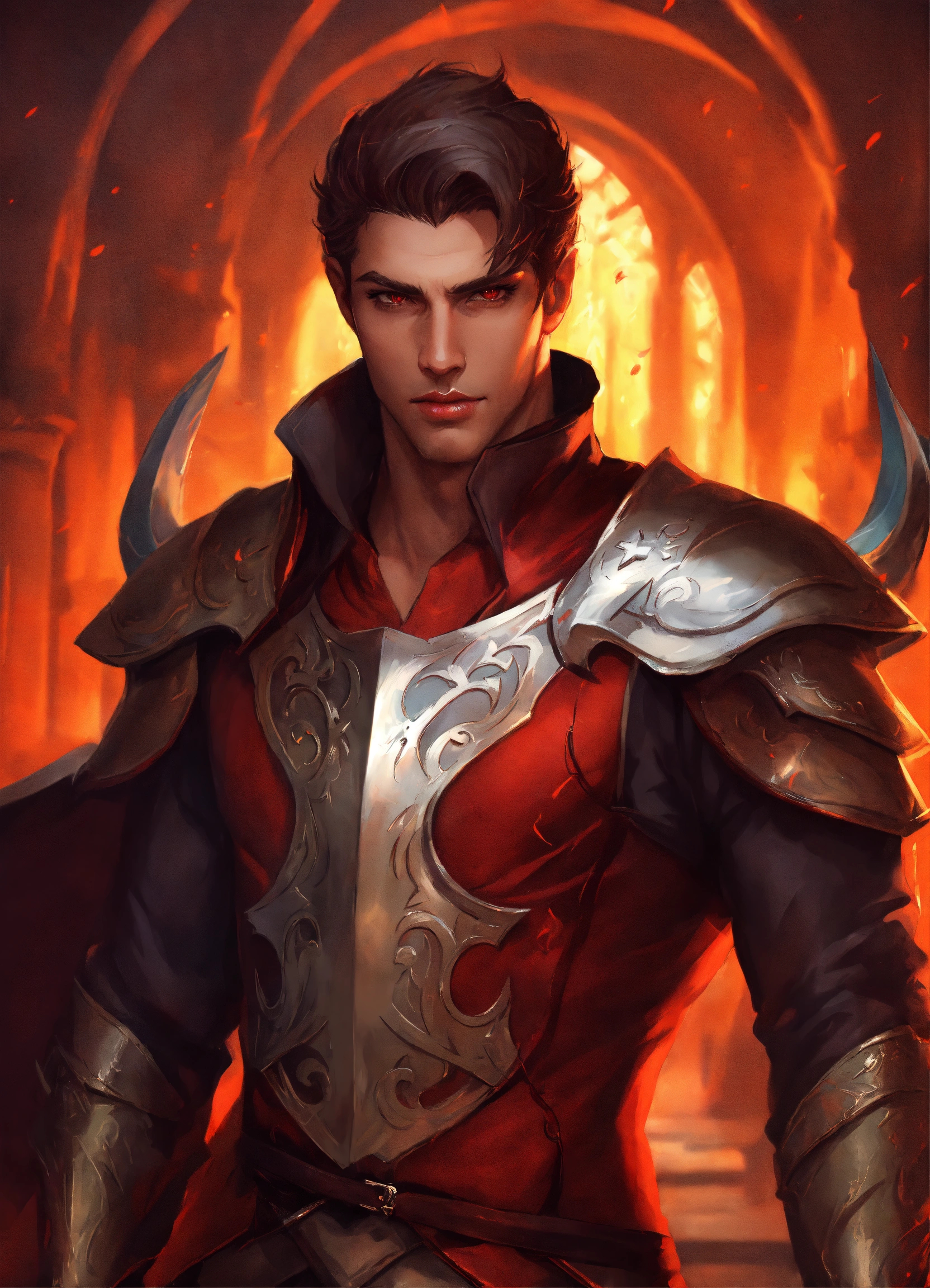 Lexica - Handsome demon, digital art, art by artgerm, male, medieval ...