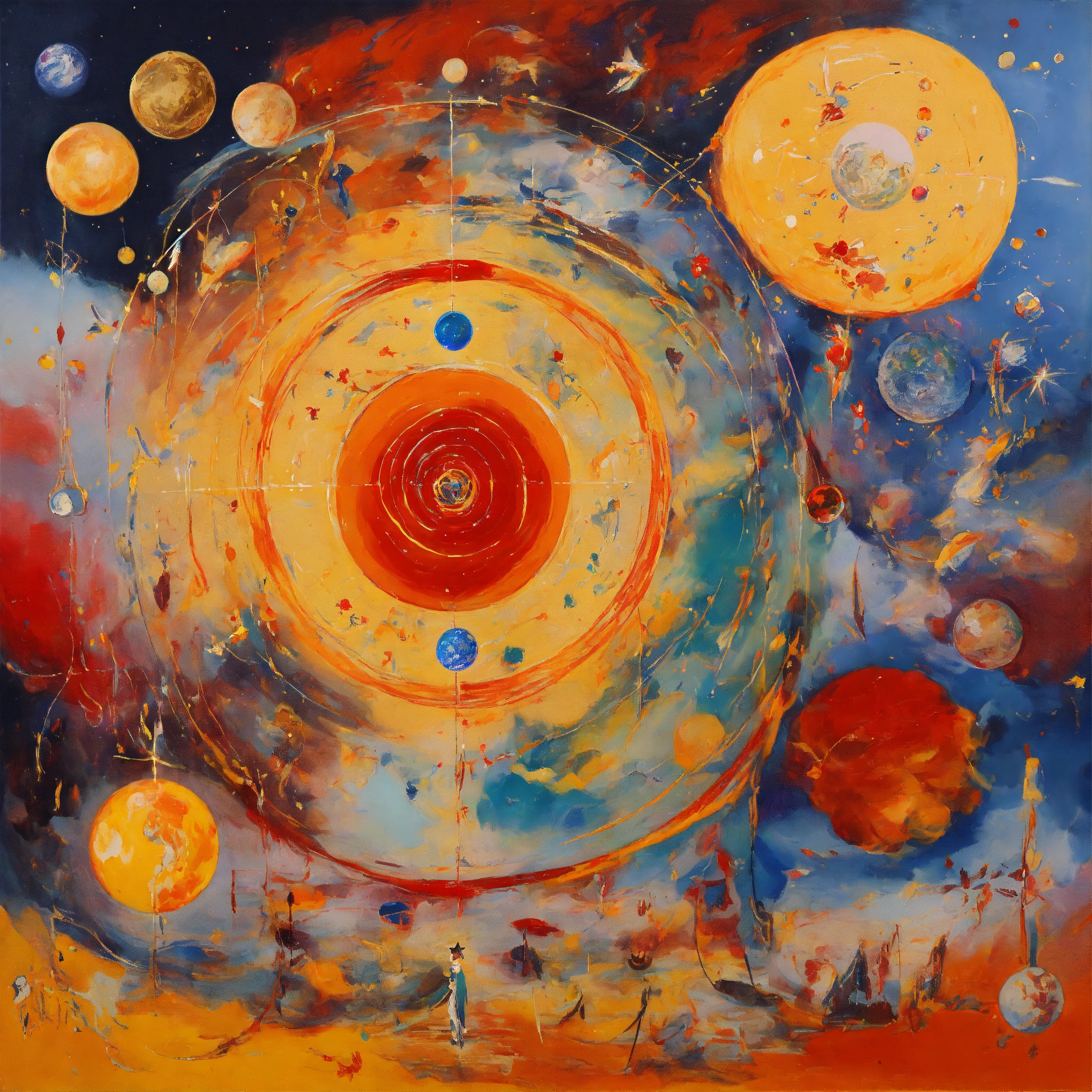 Lexica - A neo expressionist painting for Pluto square Sun, Mercury ...