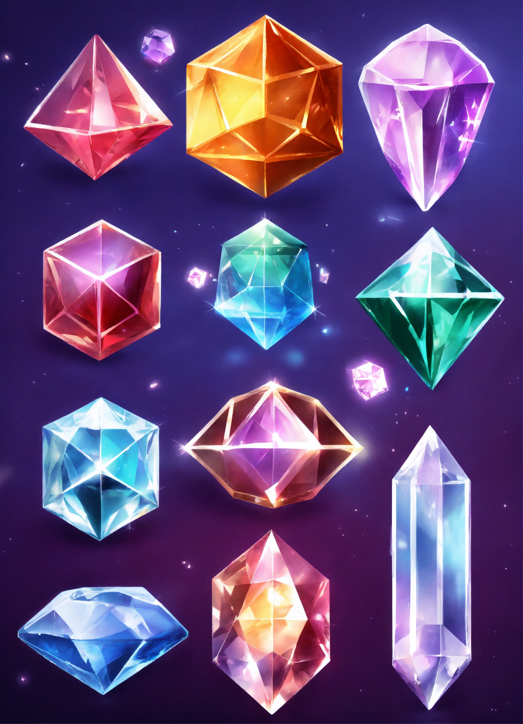 Lexica - Design template sheet , various magic gems , crystals and ...