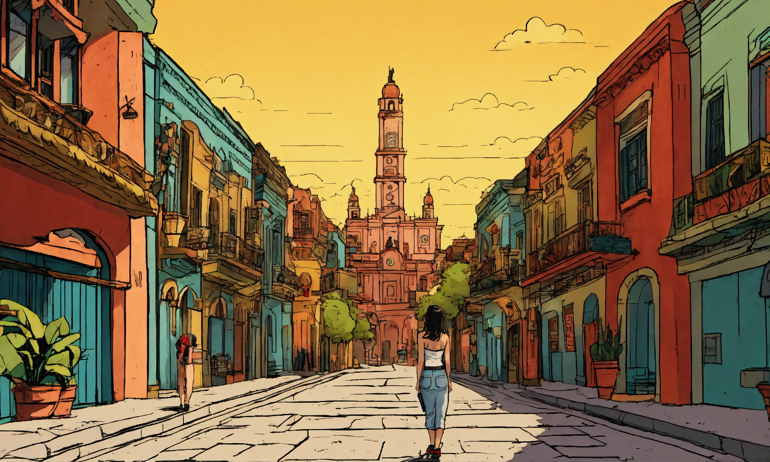 Lexica - A european comic style hand drawn cartoon of a hot girl ...