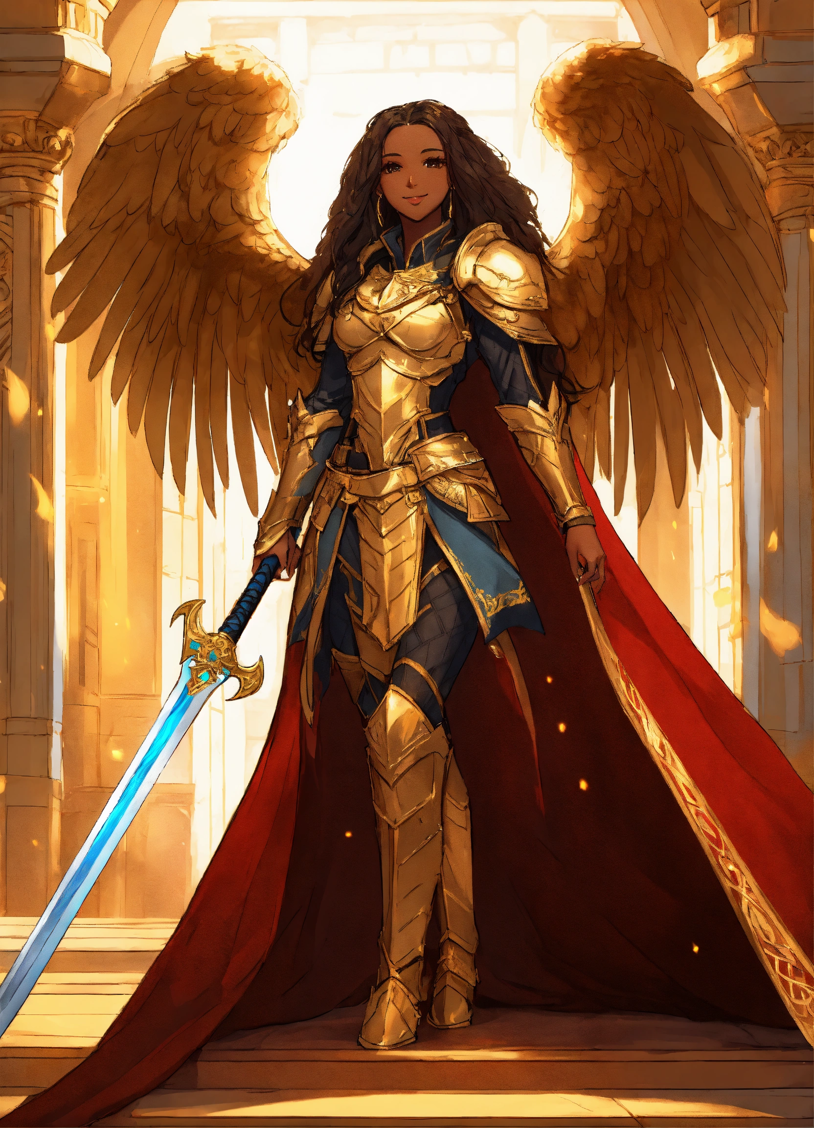 Lexica - Black Female Aisimar (Half angel), pathfinder art style. 30 ...