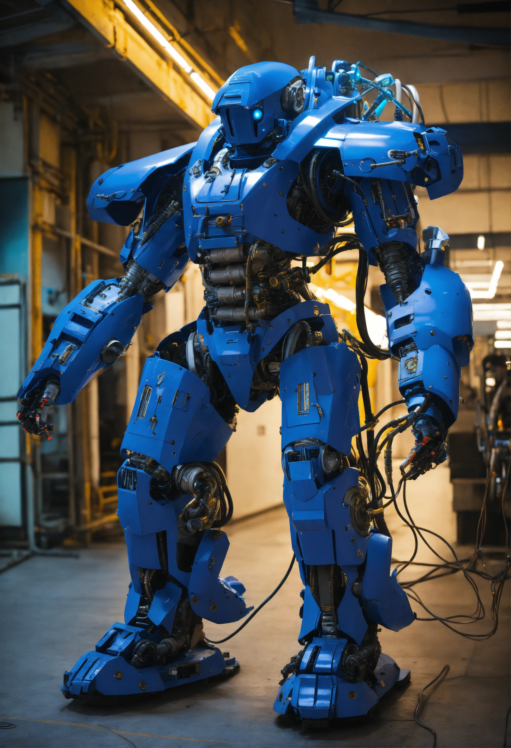 Lexica - Large cybernetic power armor with many cables and strong ...