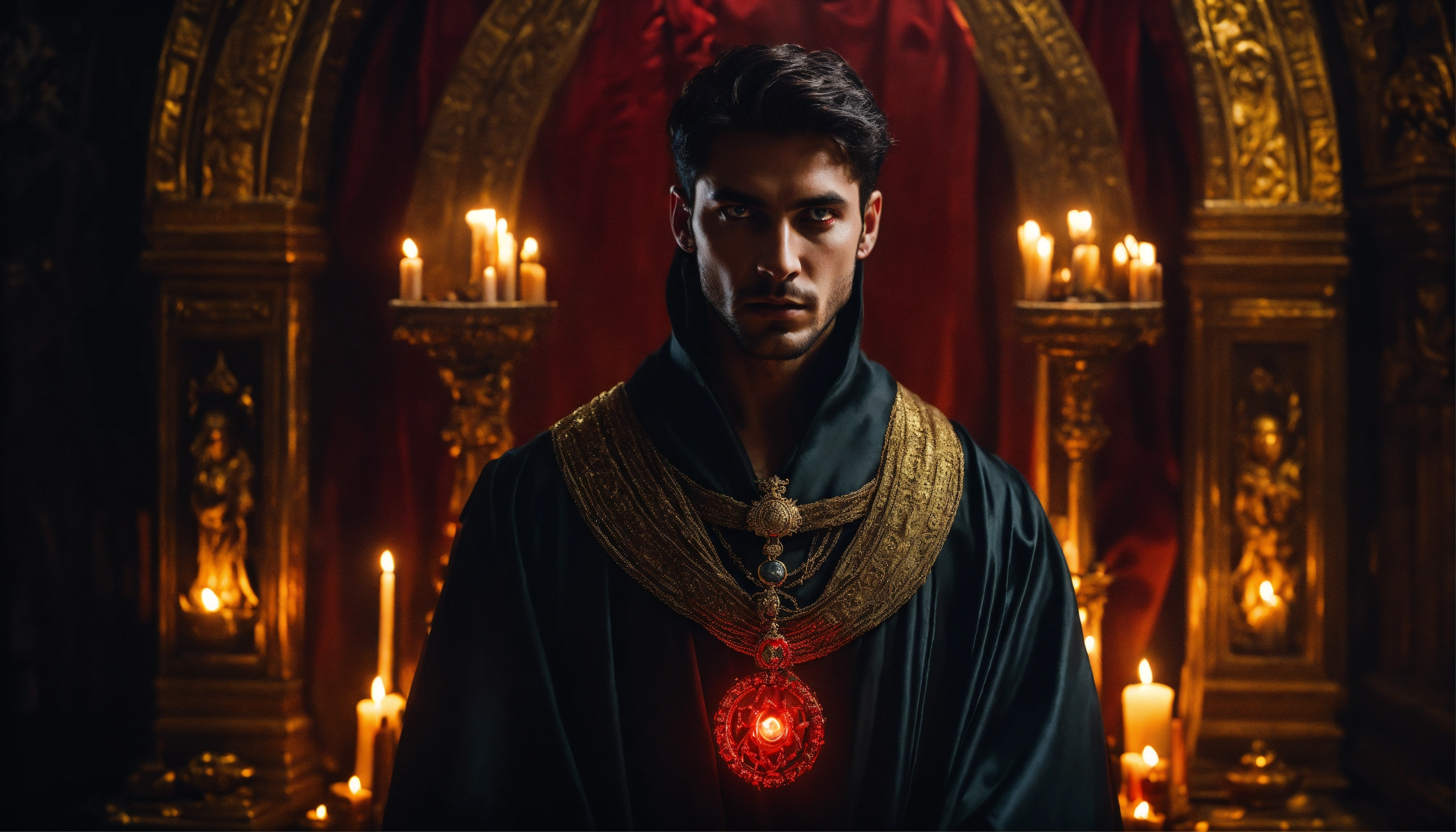 Lexica - Sinister and dramatic portrait of a young handsome French evil ...