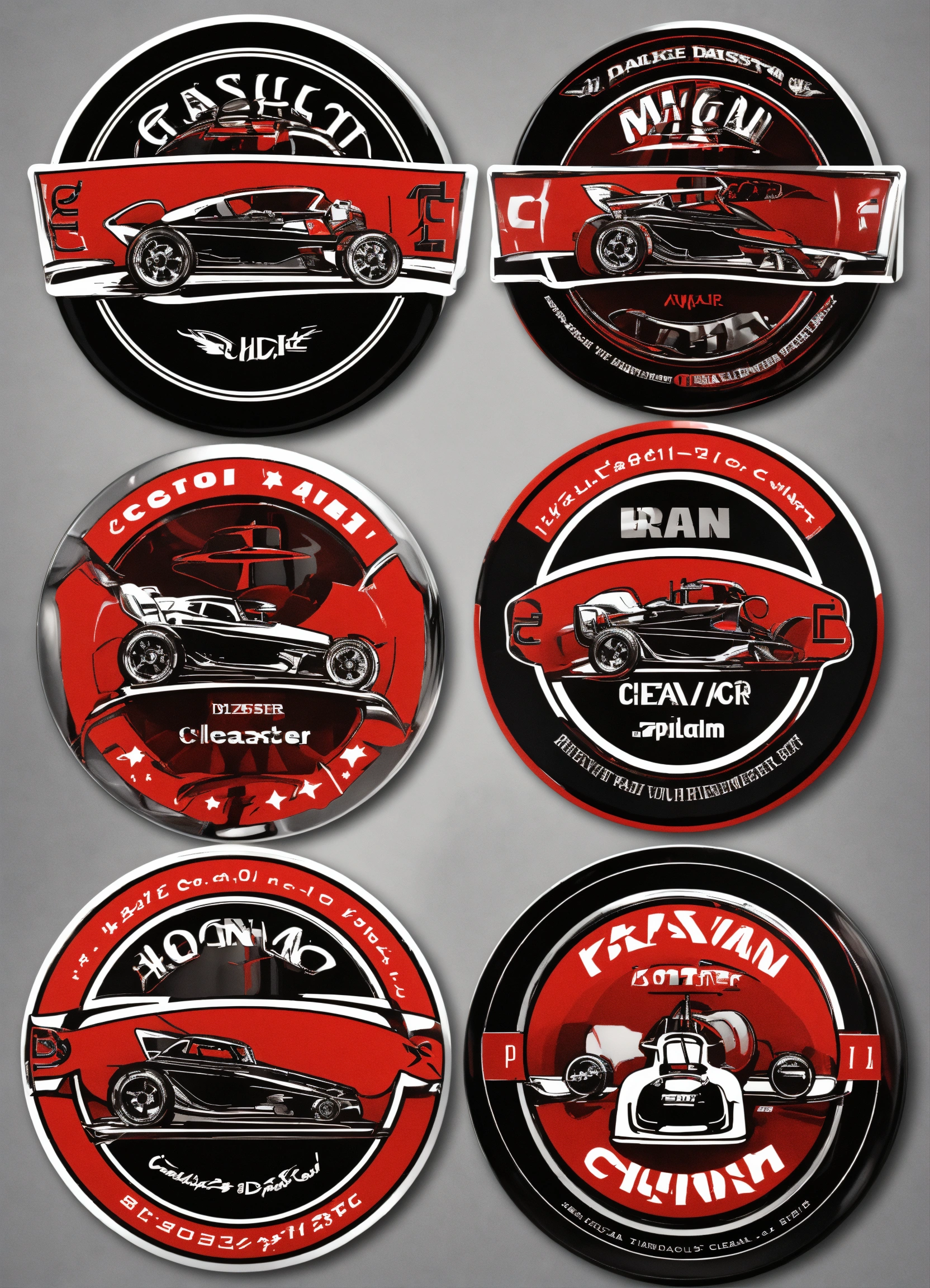 Lexica - Clean modern dragster race car badge stickers