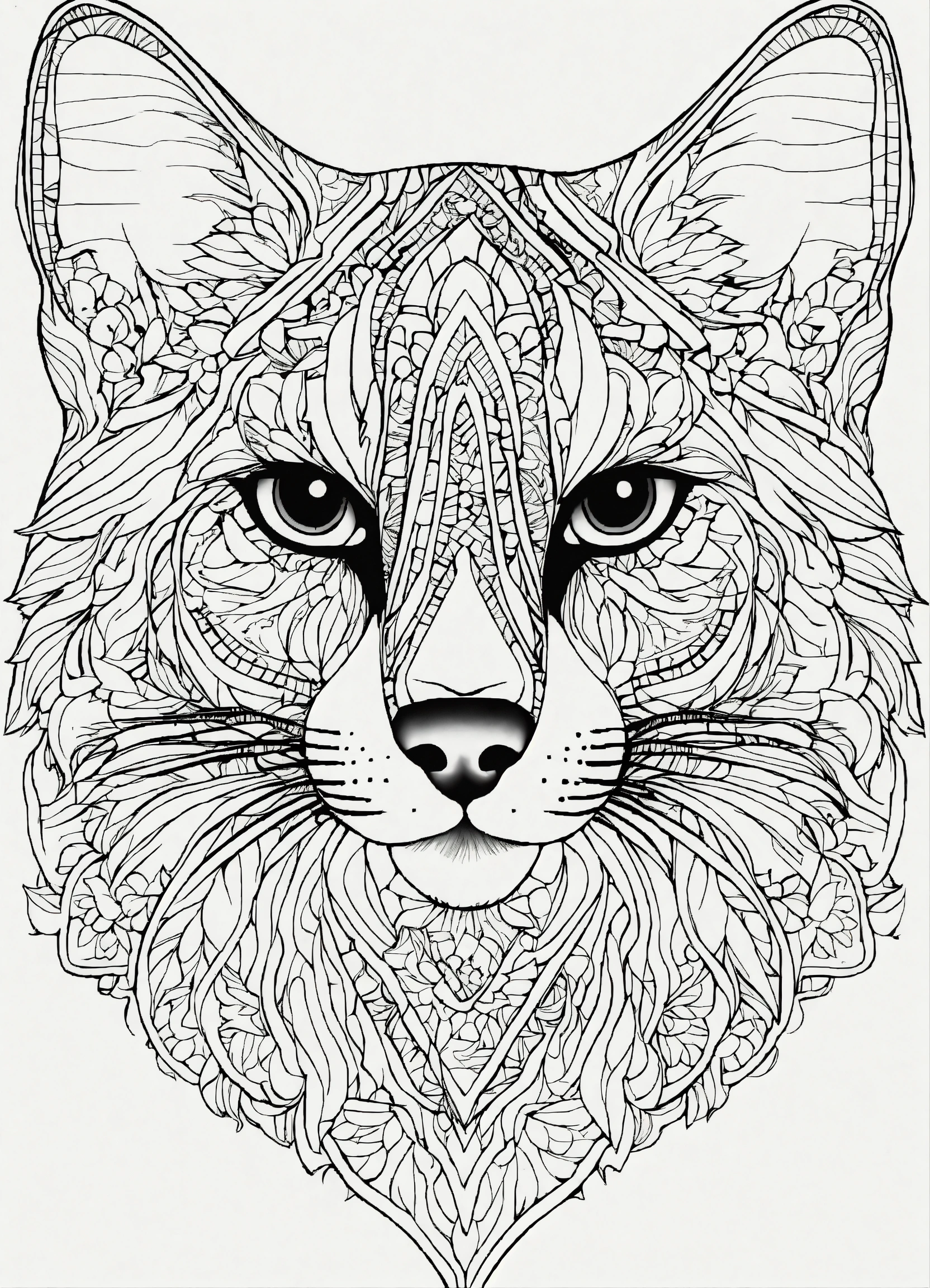 Lexica - Coloring page for adults, bold lines, dark lines, mandala ...