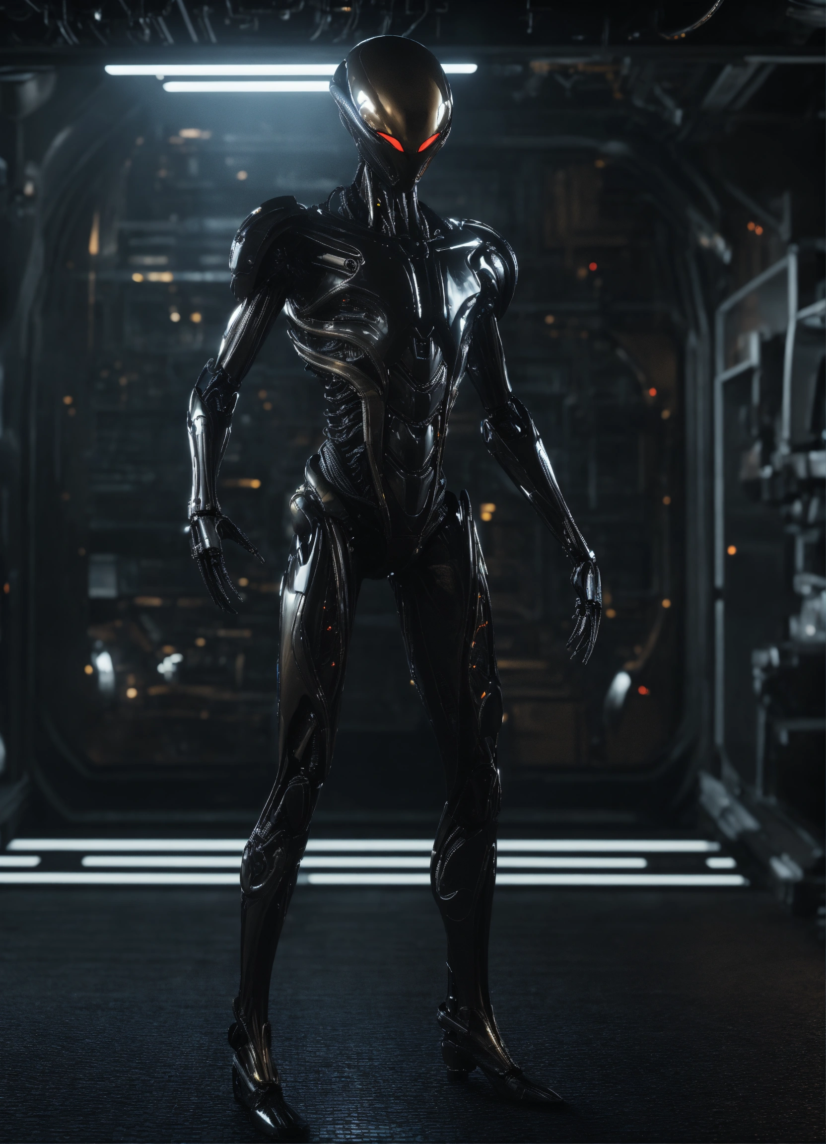 Lexica - Image of a male alien being, non-threatening, full body ...