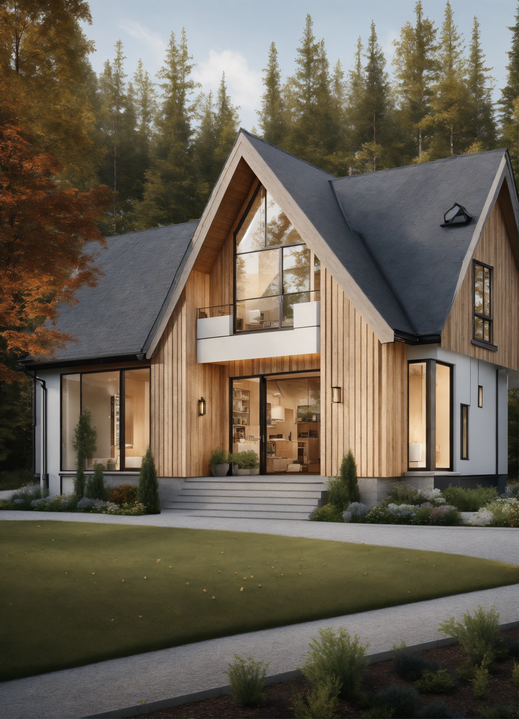 Lexica - Scandinavian contemporary house, gable roof, large windows ...