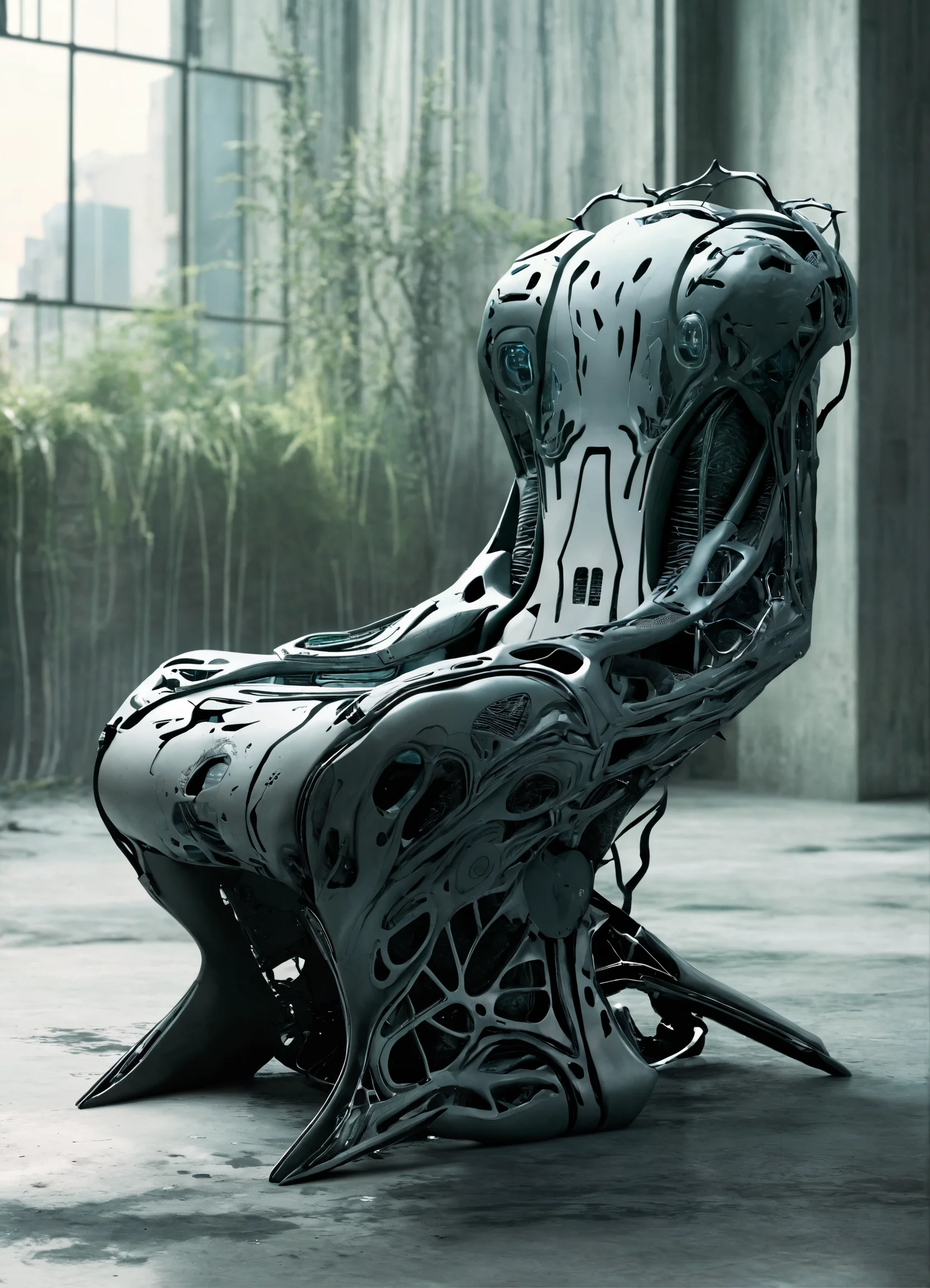 Lexica - Visual of a future biomimetic chair representing the fusion ...